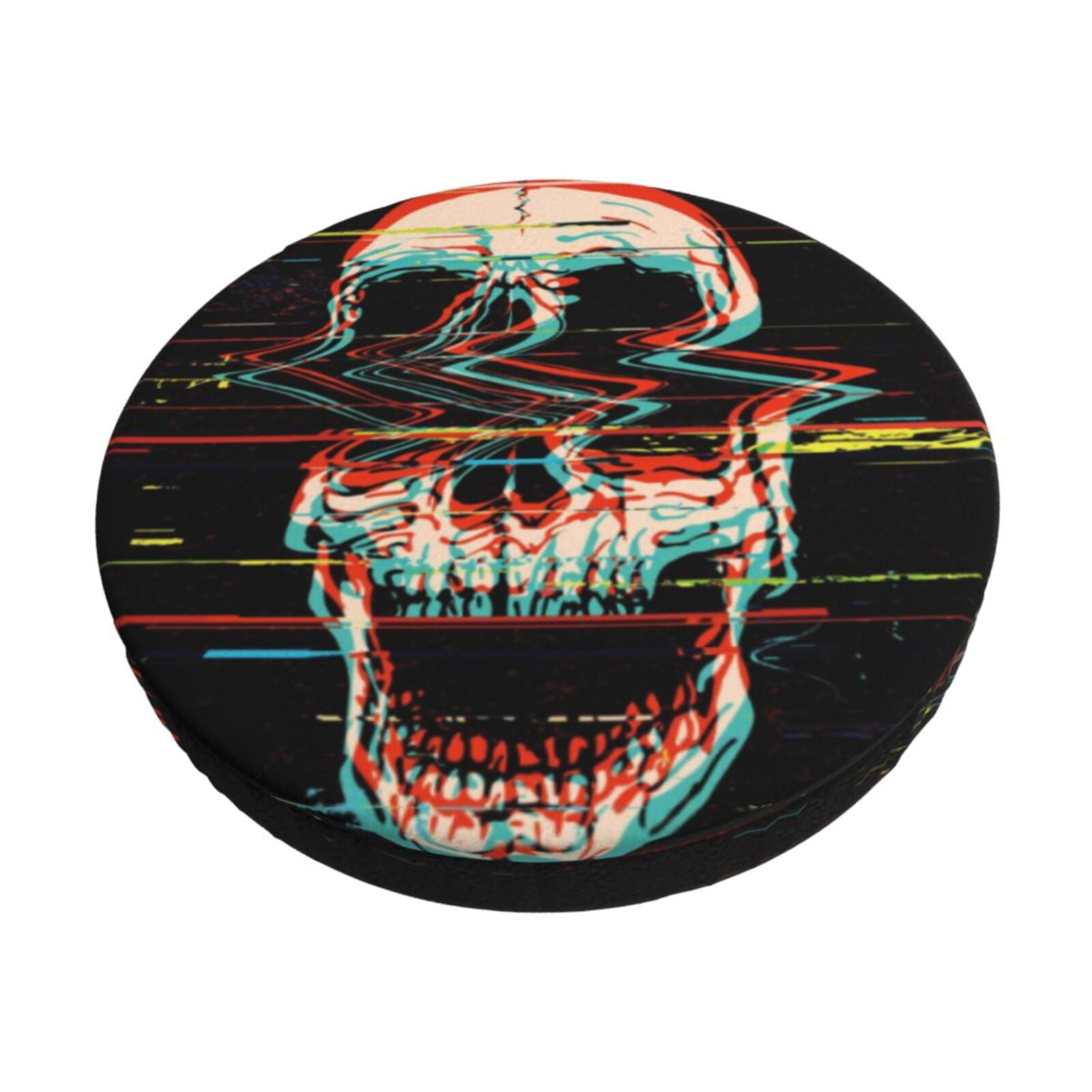 Tideii Glitch Screaming Skull for Round Bar Chair Cushion Cover ...