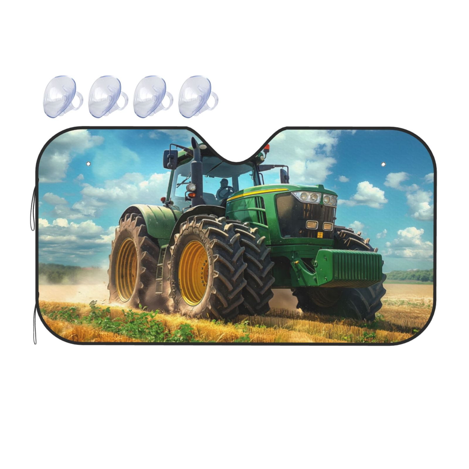 Tideii Green Tractor Field for Car Windshield Visor, Foldable UV Visor ...