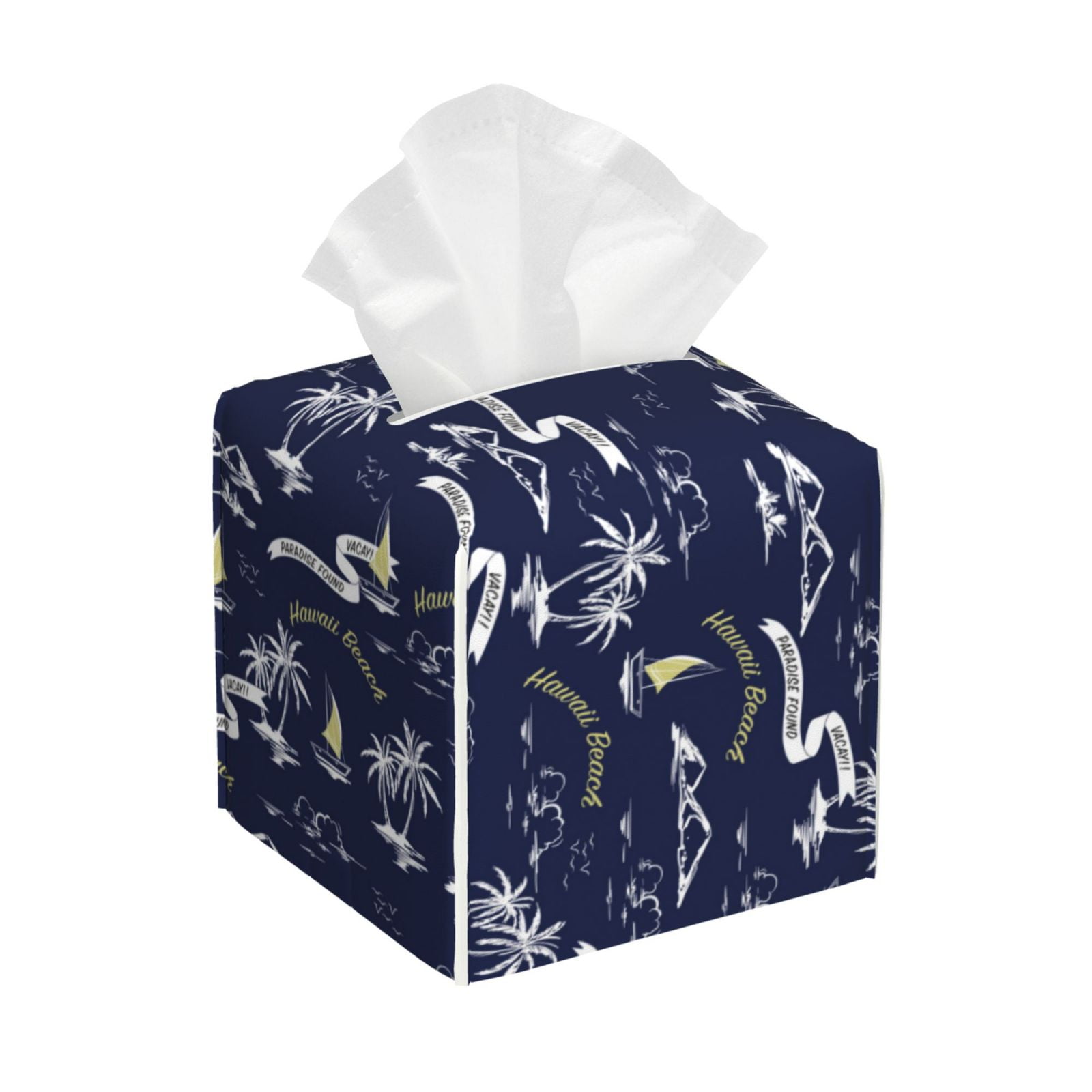 Tideii Hawaiian Style for Square Leather Tissue Box, PVC Waterproof ...