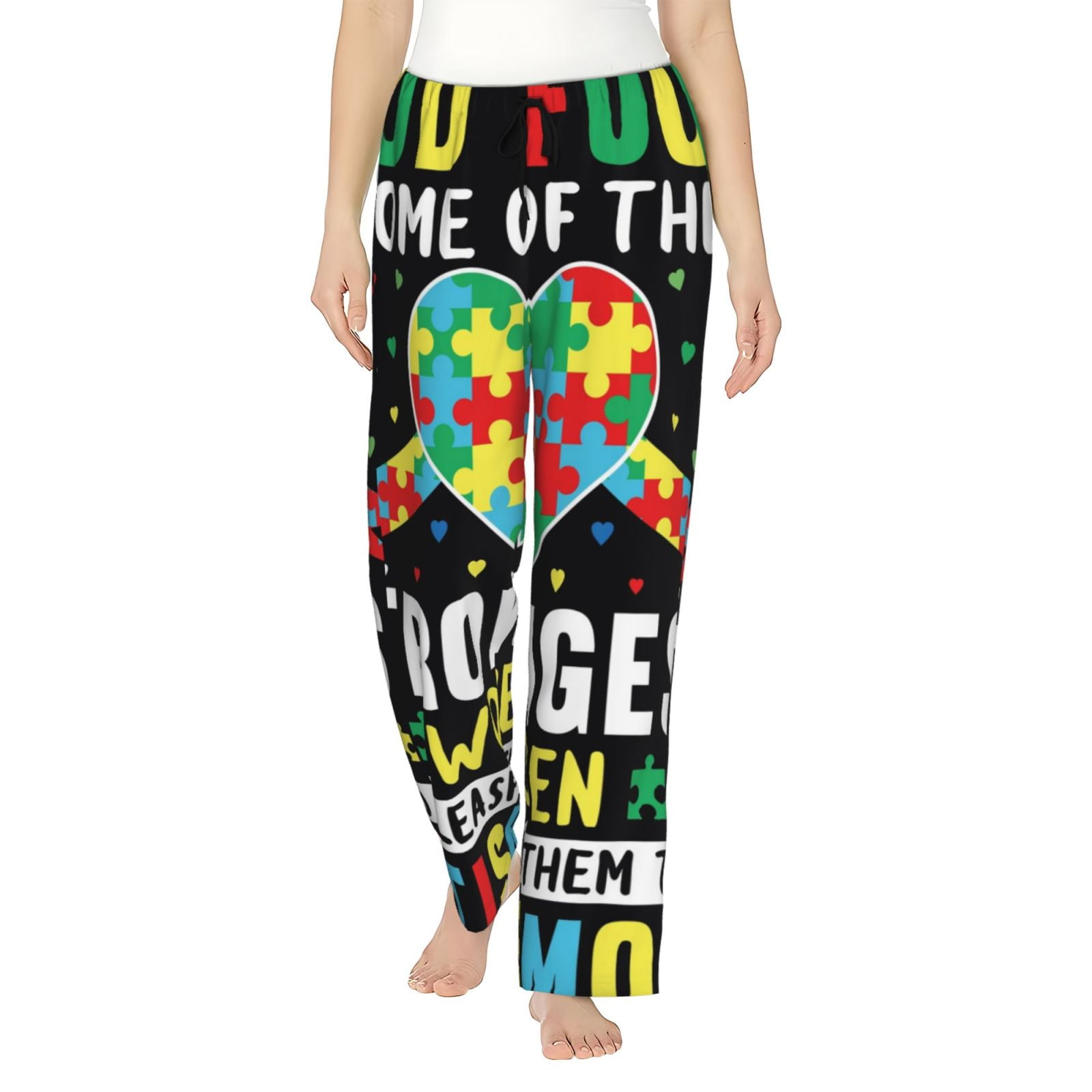 Tideii I Love With Autism for Women's Home Long Pajama Pants ...