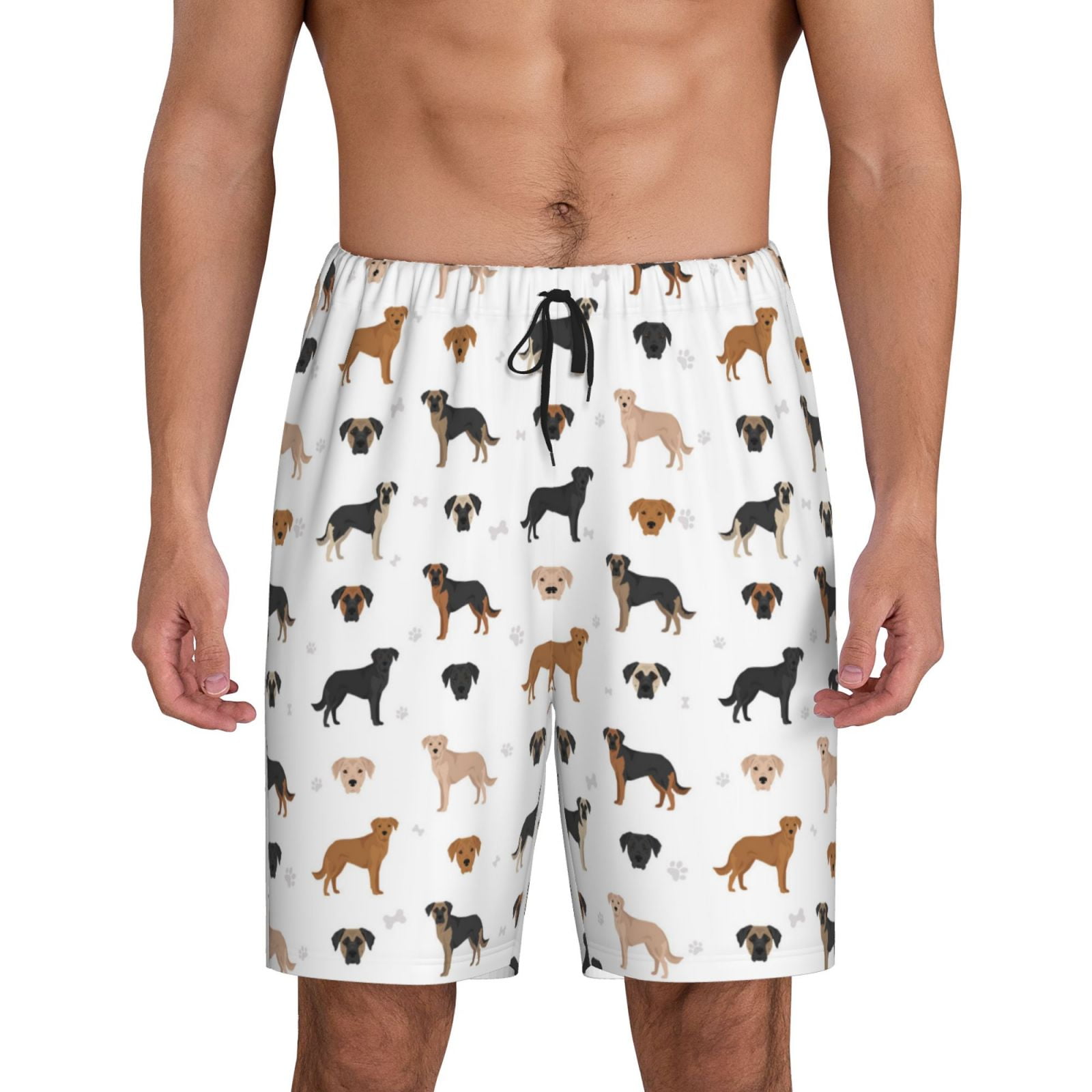 Tideii Labrador Retriever Dog Print Men's Short Pajama Pants, Elastic ...