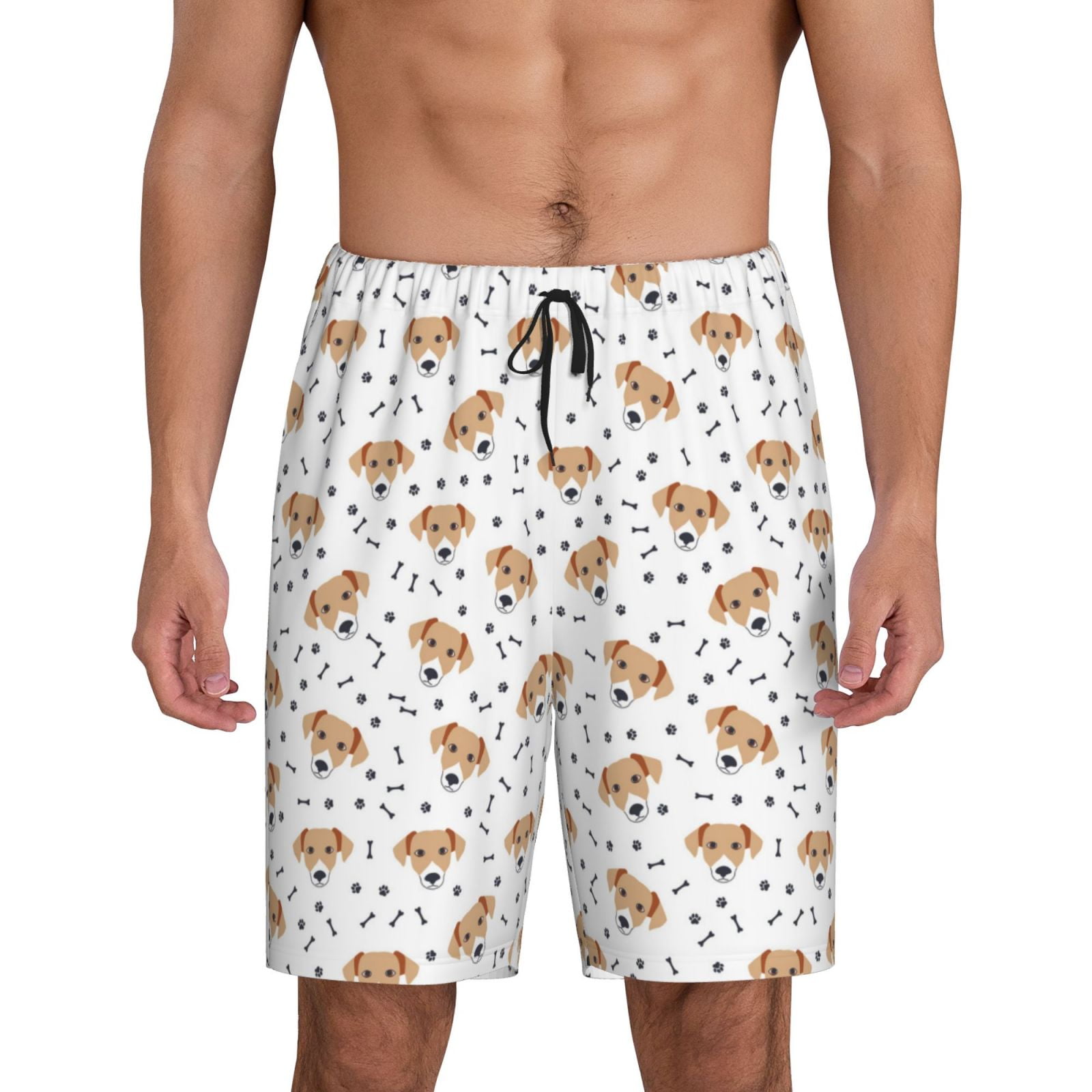 Tideii Labrador Retriever Dog Print Men's Short Pajama Pants, Elastic ...