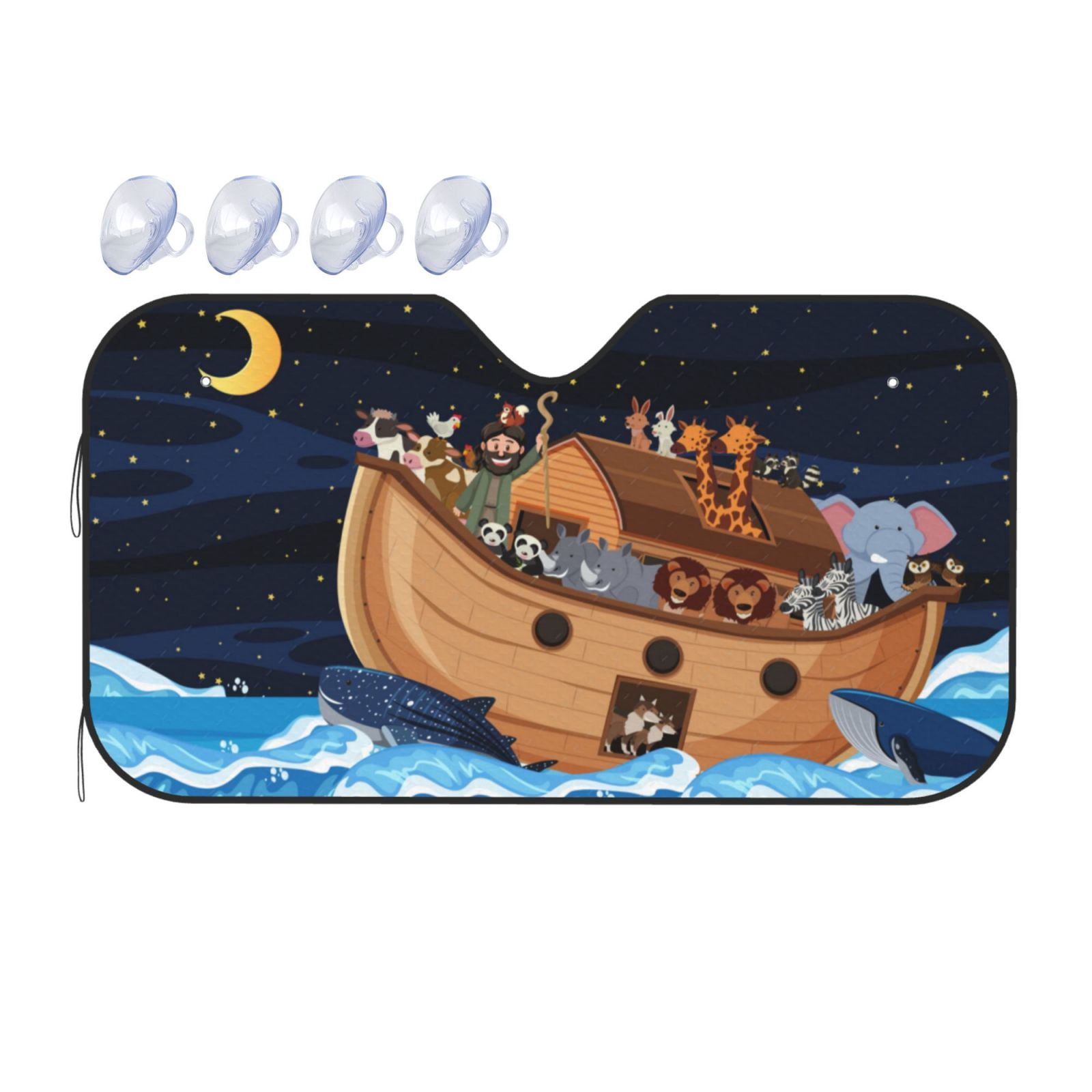 Tideii Ocean Scene with Noah's Ark for Car Windshield Visor, Foldable ...