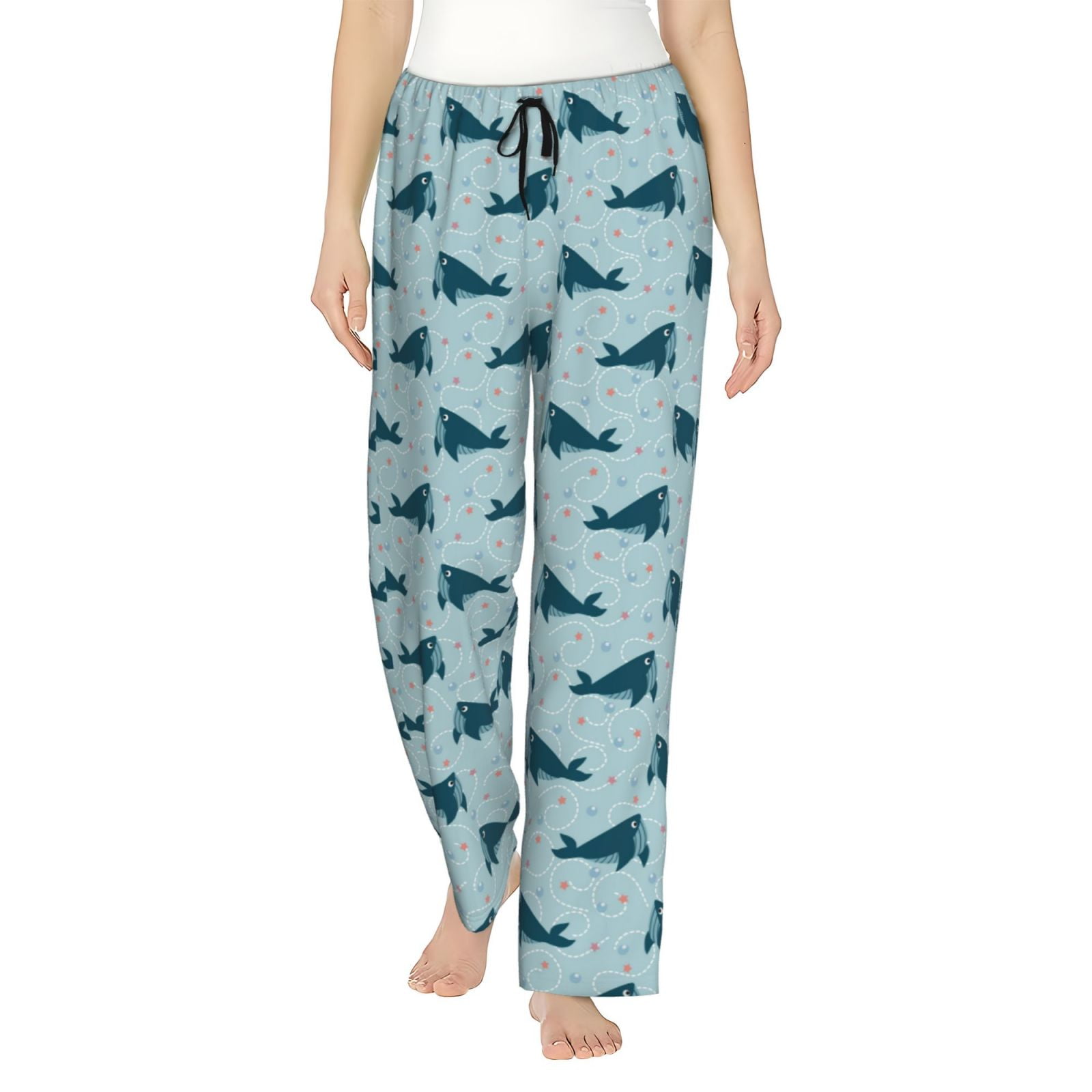 Tideii Party Shark Cute for Women's Home Long Pajama Pants, Drawstring ...