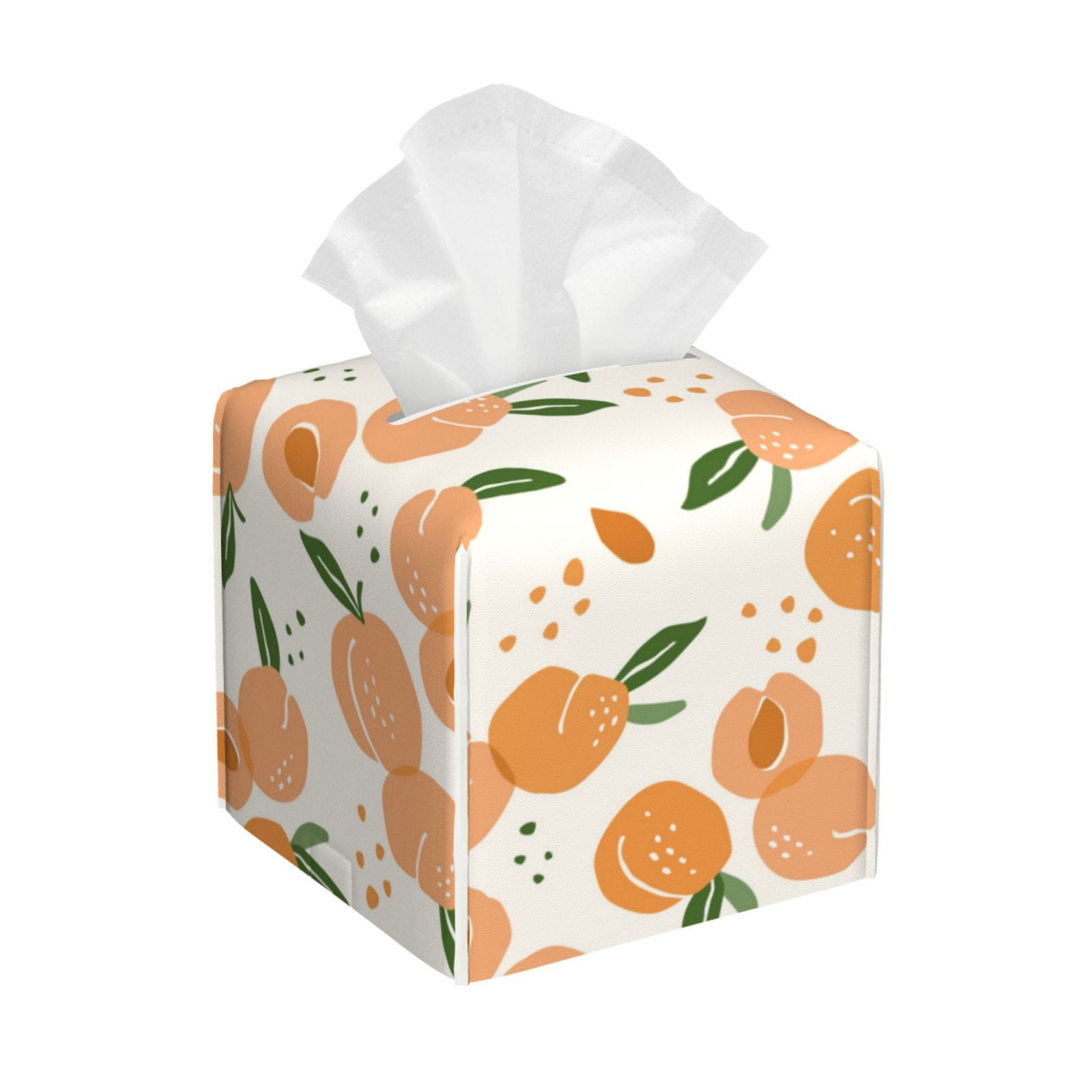Tideii Peaches for Square Leather Tissue Box, PVC Waterproof Tissue Box ...