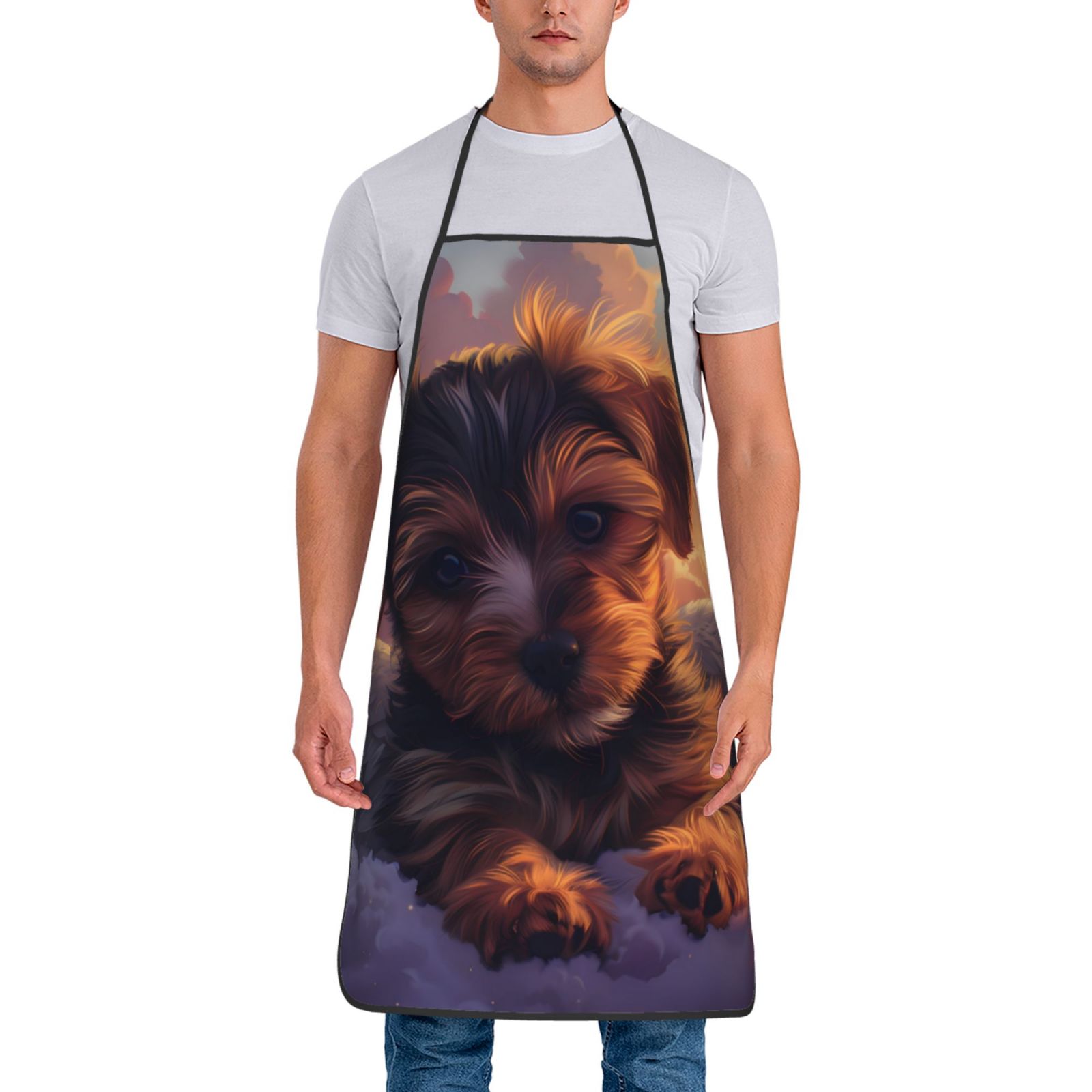Tideii Puppy Lying On A Cloud for Tie-up Apron, Unisex Waterproof and ...