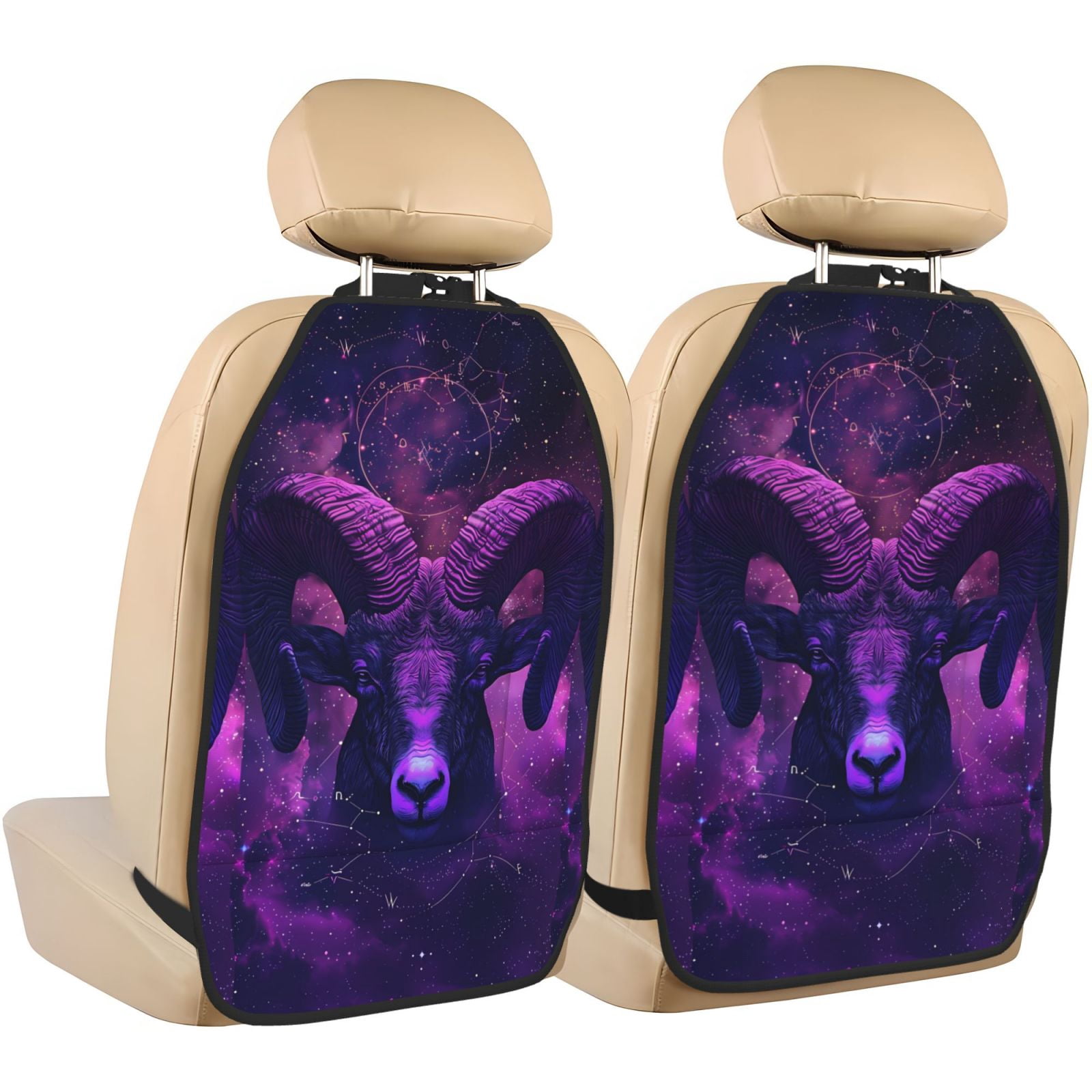 Tideii Purple Starry Sky Antelope for Car Seat Kick-Proof Storage Pads ...