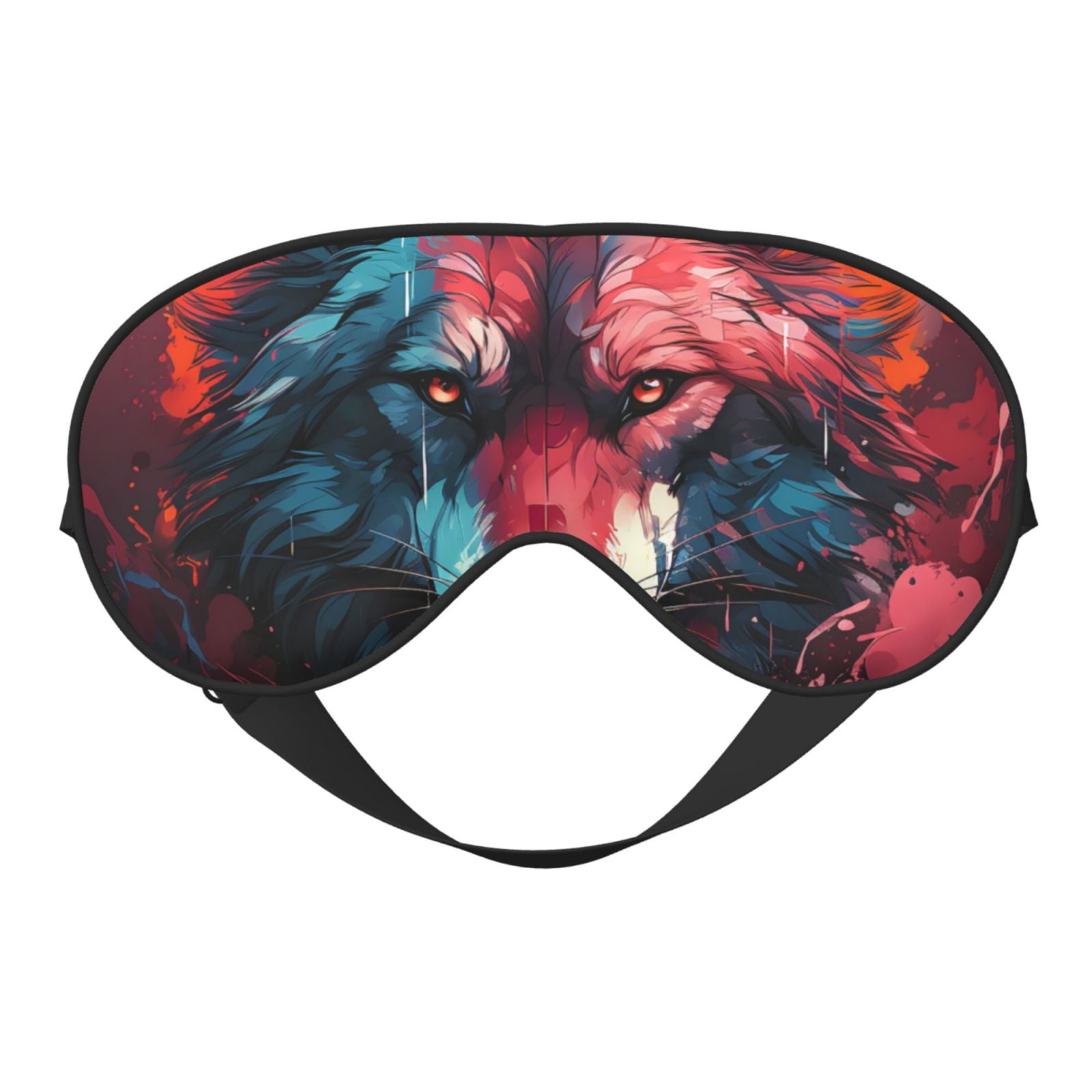 Tideii Red Flame Wolf Head for Double-sided Light-blocking Eye Mask ...