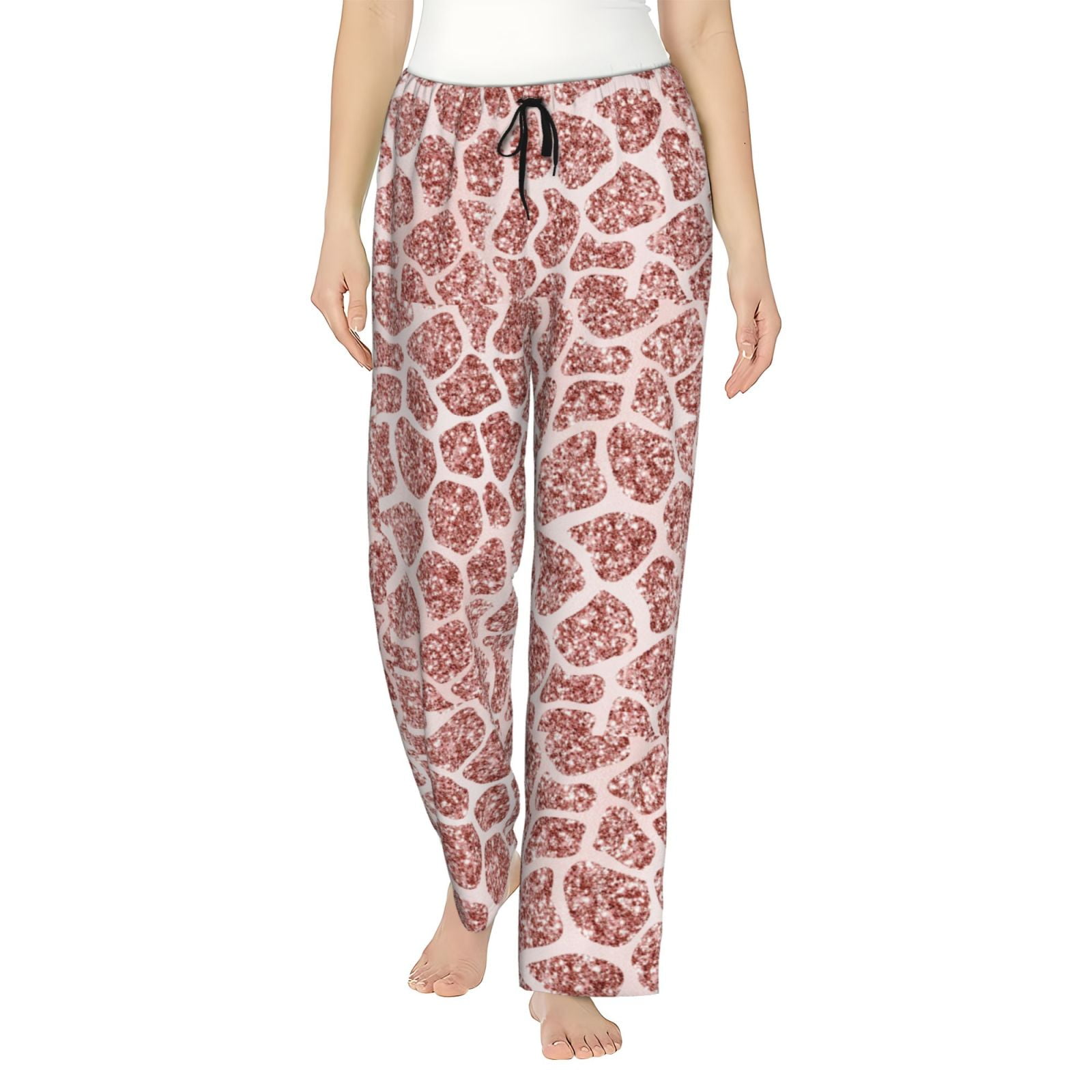 Tideii Rose Gold Abstract Spots for Women's Home Long Pajama Pants ...