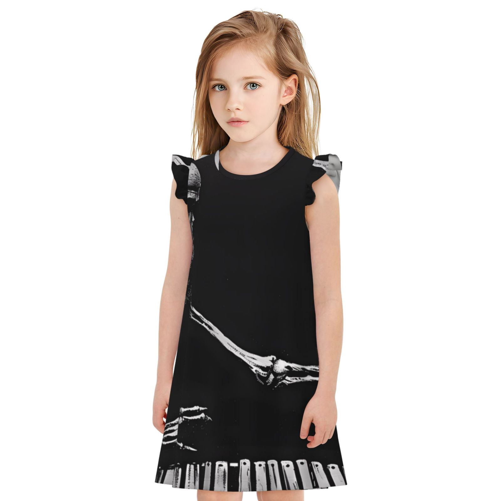 Tideii Skeleton Playing Xylophone for Girls' Flying Sleeves Nightdress ...