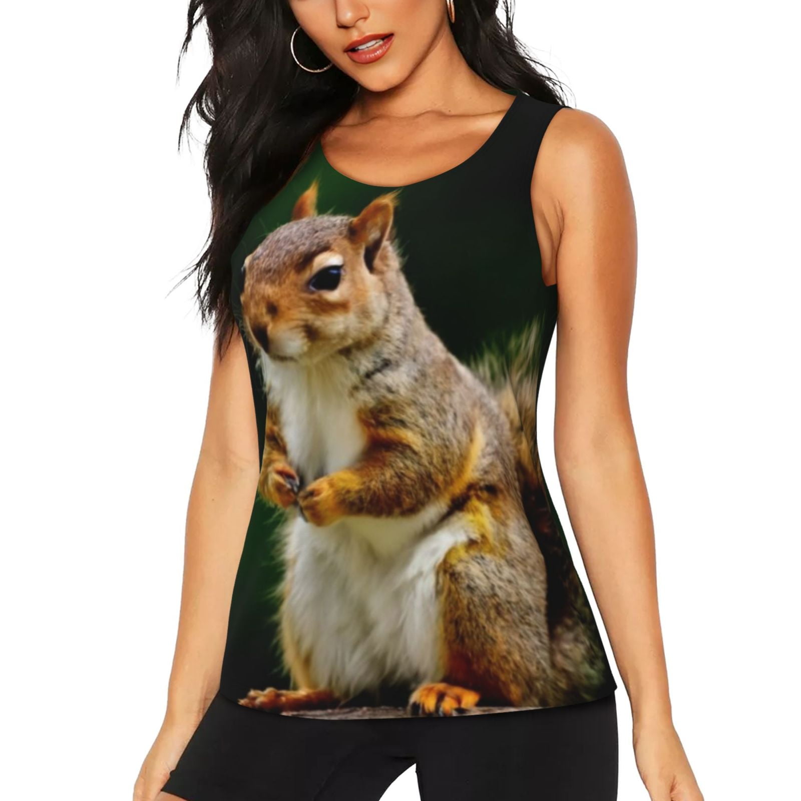 Tideii Squirrels Eating Peanuts On The Tree for Women's Quick-drying ...
