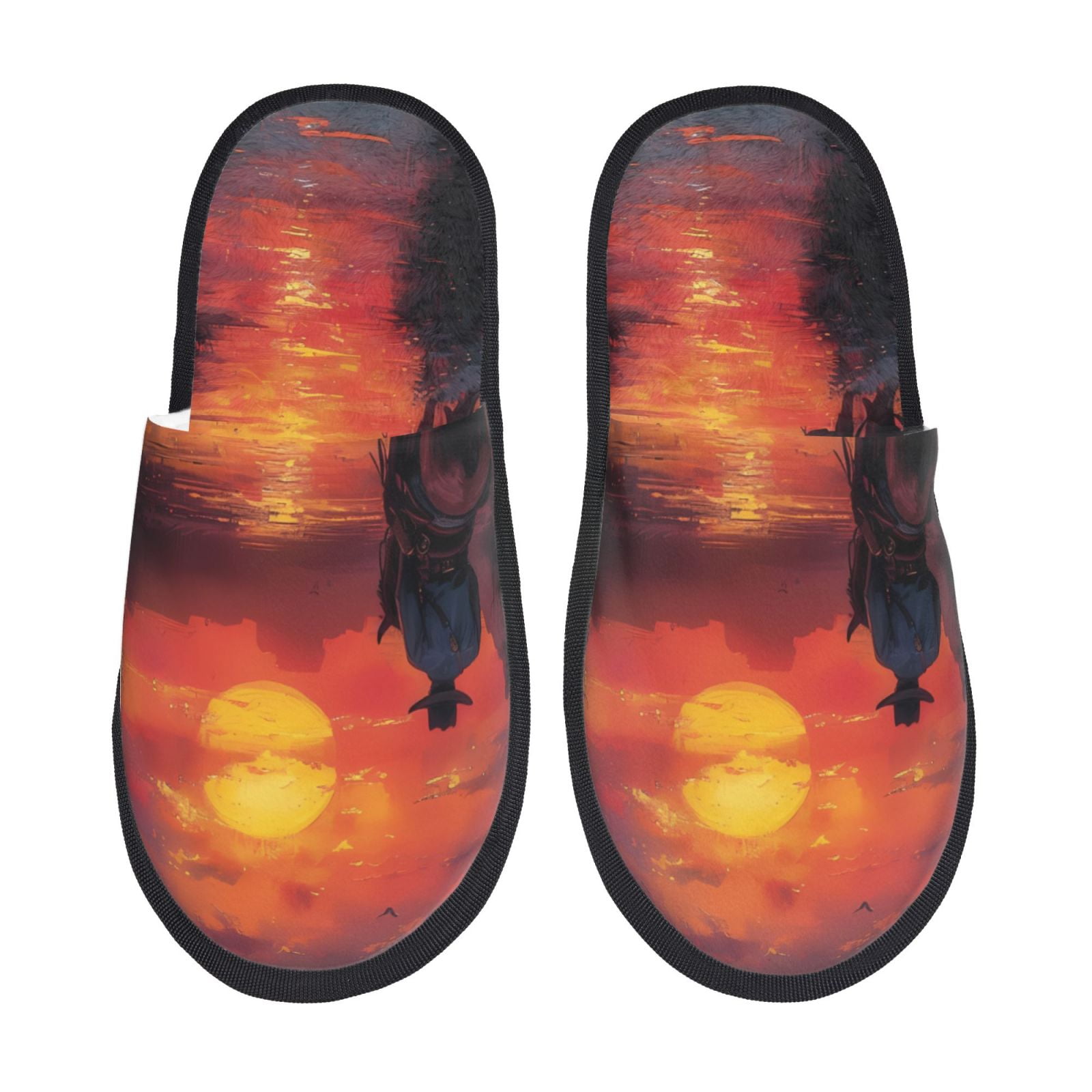 Tideii Sunset River Western Cowboy for Home Indoor Cotton Slippers ...