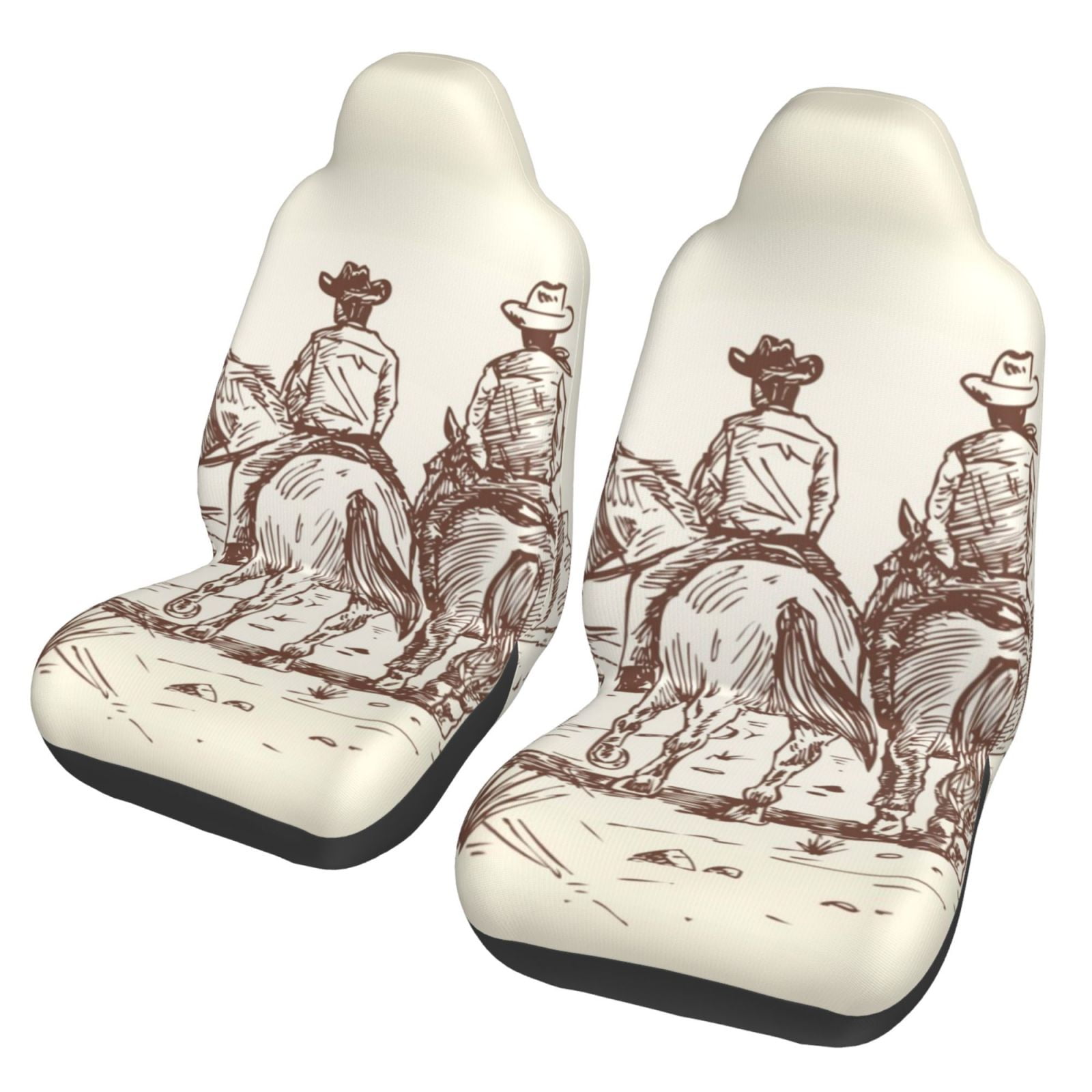 Tideii Two Cowboys Riding Horses In The Desert for Elastic Car Seat ...