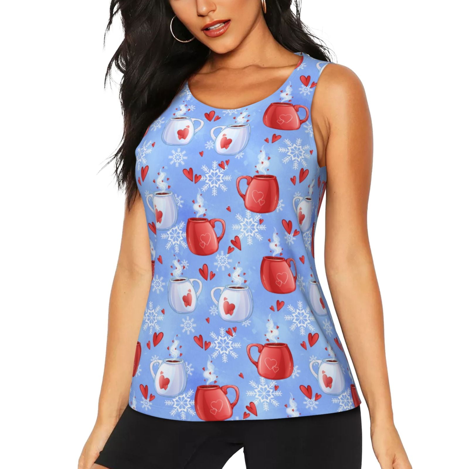 Tideii coffee love cup winter for Women's Quick-drying Vest, Sweat ...