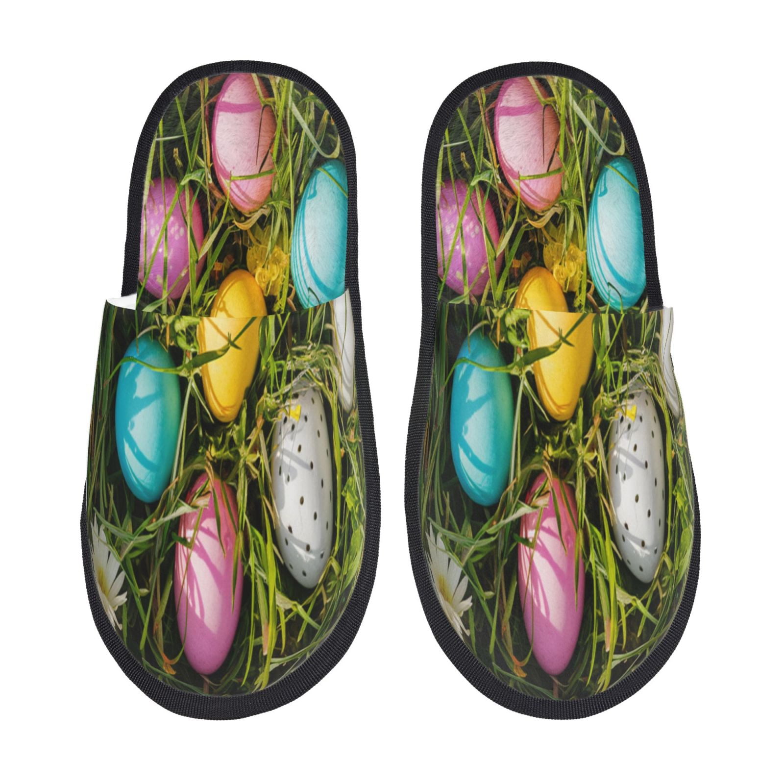 Tideii colorful Easter eggs for Home Indoor Cotton Slippers, Autumn and ...