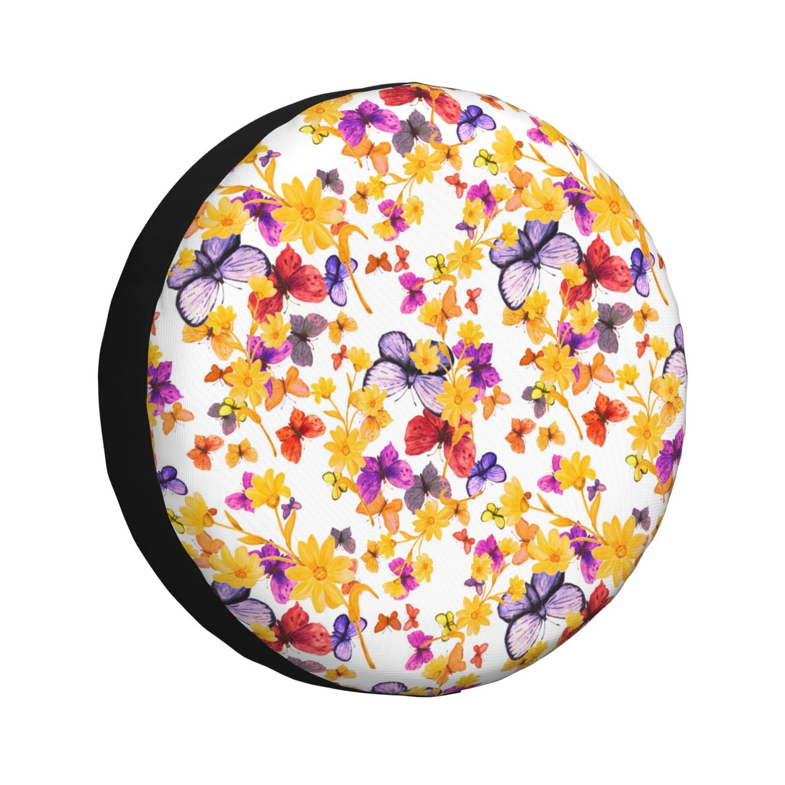 Tideii flowers and flying butterflies for Car Tire Dust Cover, Dust and ...