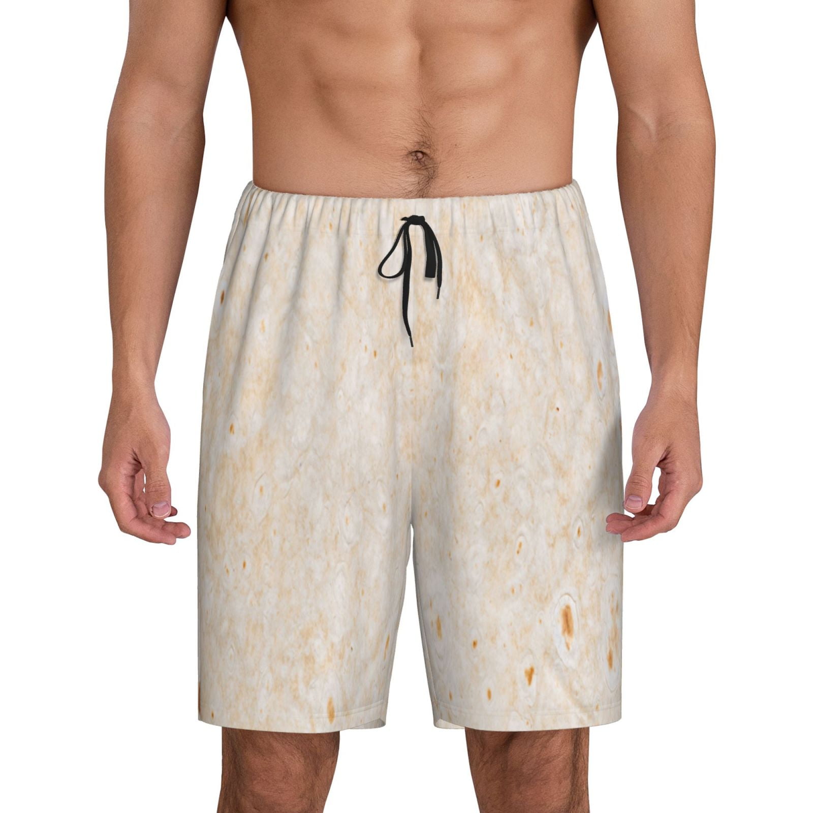 Tideii pita baked bread Print Men's Short Pajama Pants, Elastic Pocket ...