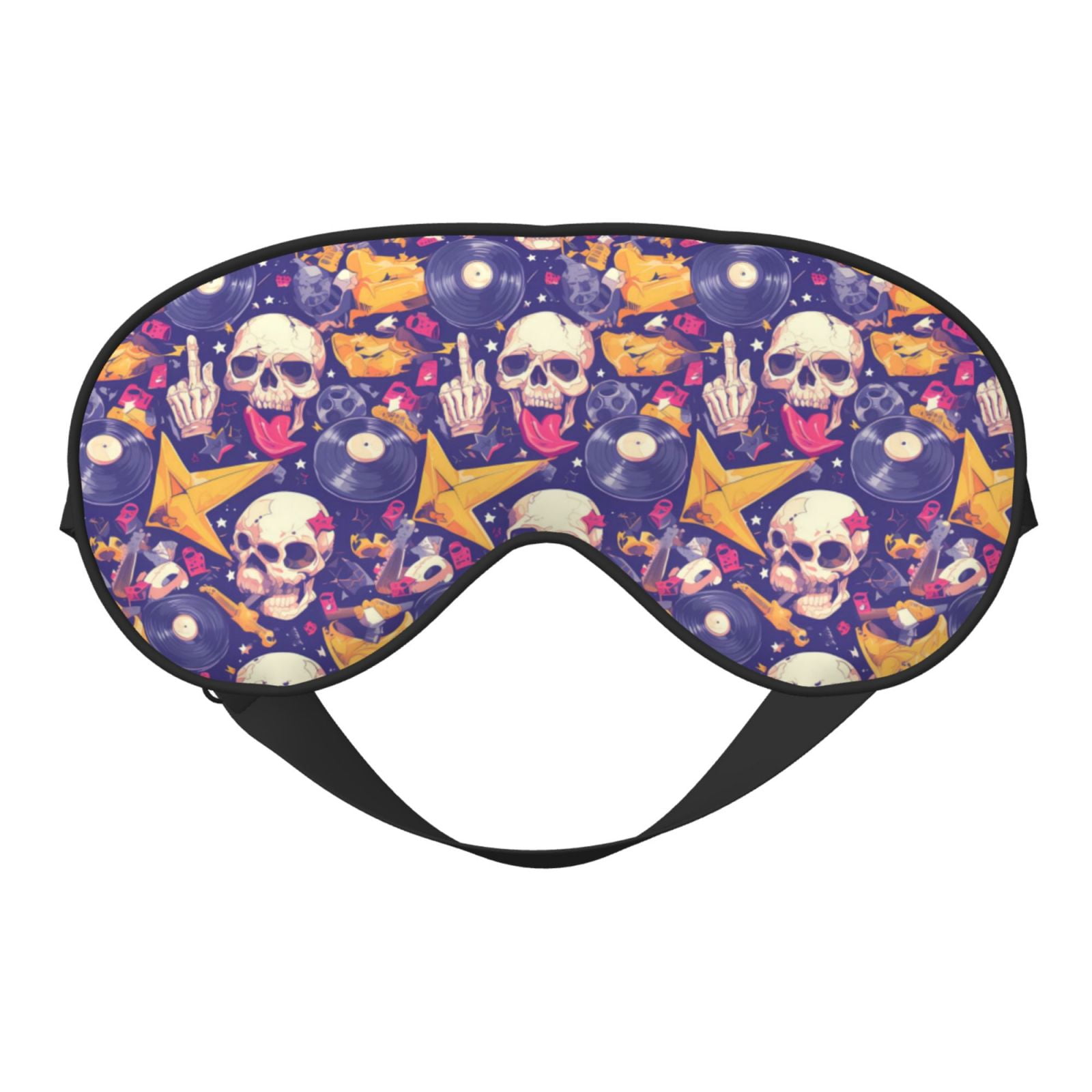 Tideii rock Skull record for Double-sided Light-blocking Eye Mask ...