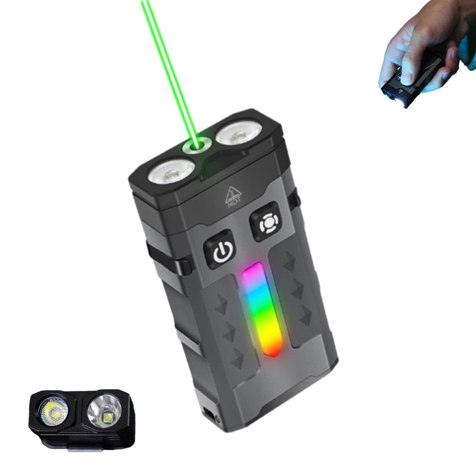 Tidepick - 1100 Lumens Mini Magnetic Flashlight, Rechargeable EDC Flat ...