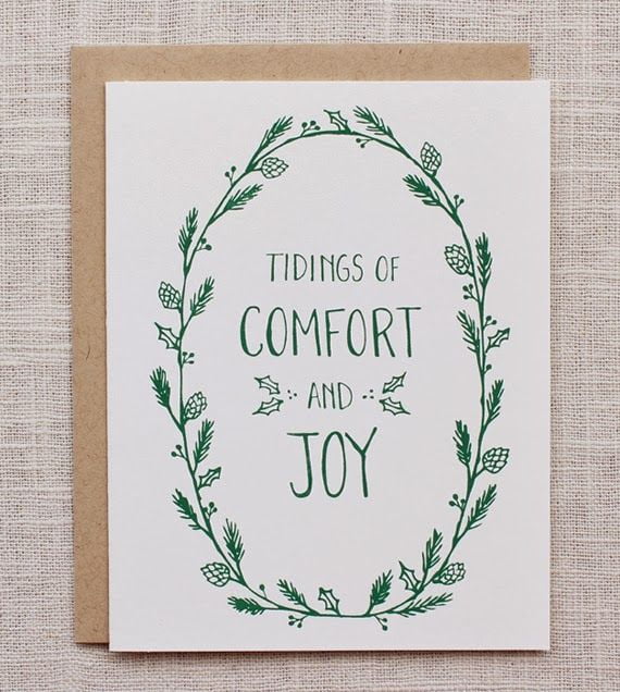 Tidings of Comfort and Joy Holiday Greeting Card – Beautiful Floral ...