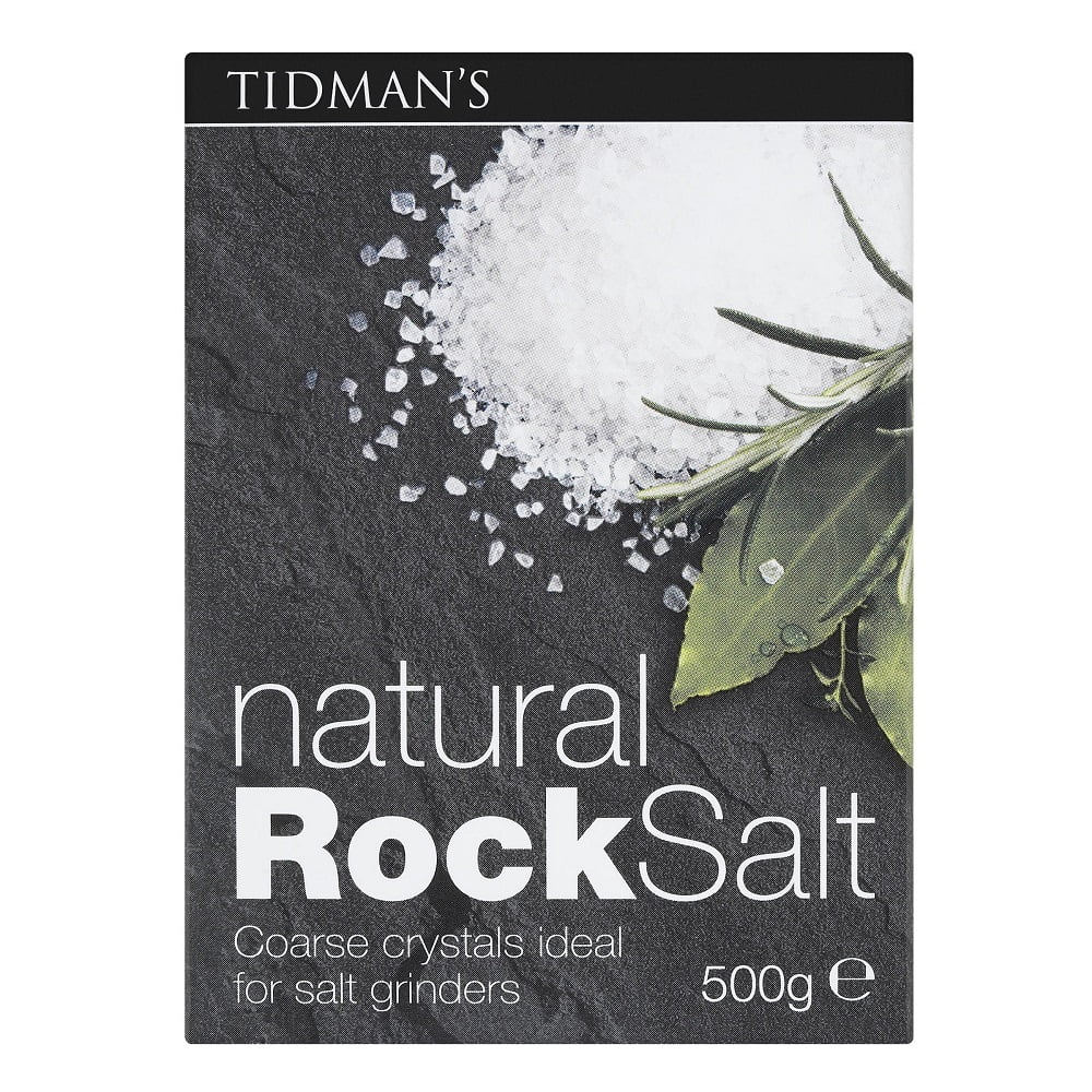 Tidman's Natural Rock Salt 500g, Coarse Crystals for Grinders, Natural ...