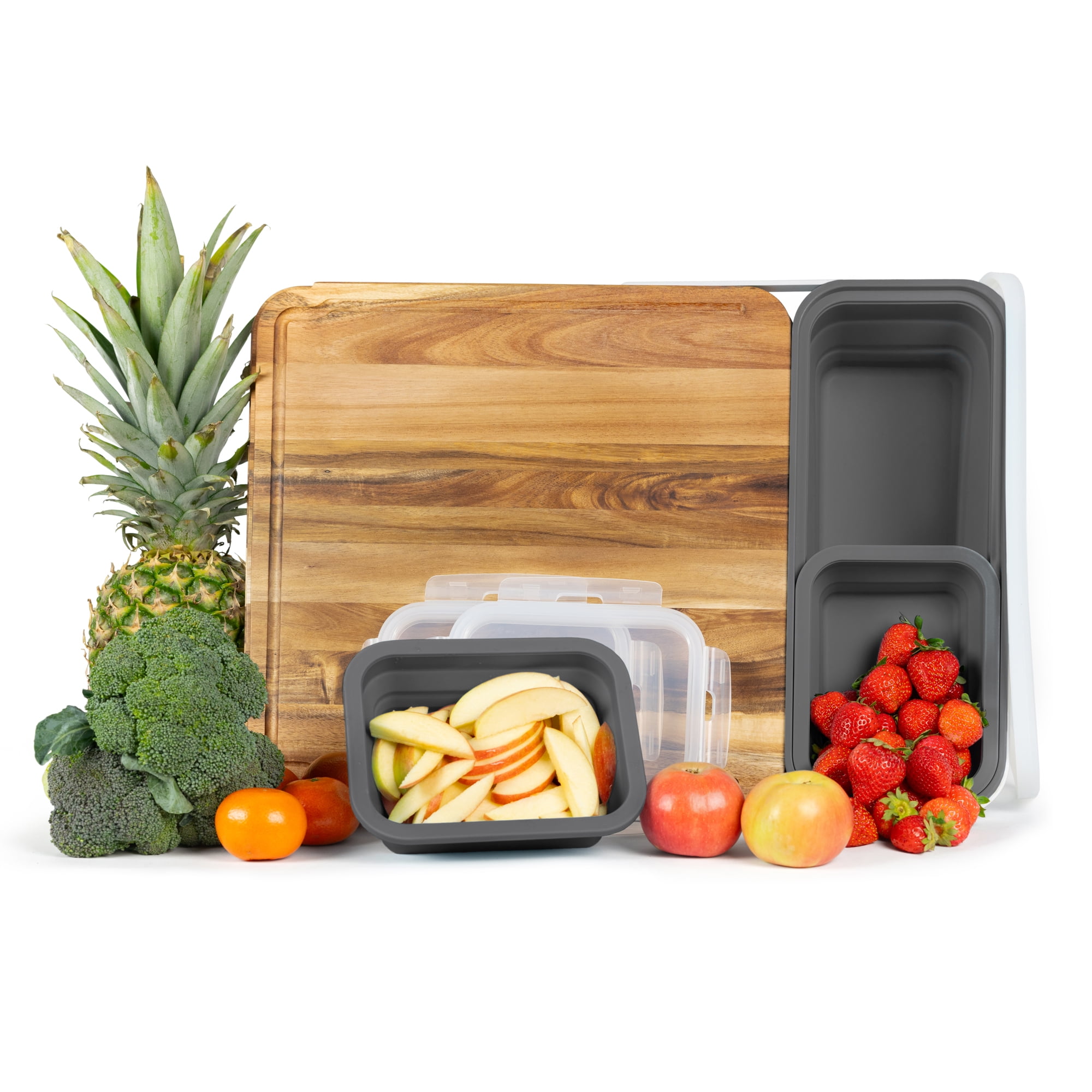 Tidy Board Meal Prep System - Acacia Cutting Board - The Quick & Easy ...