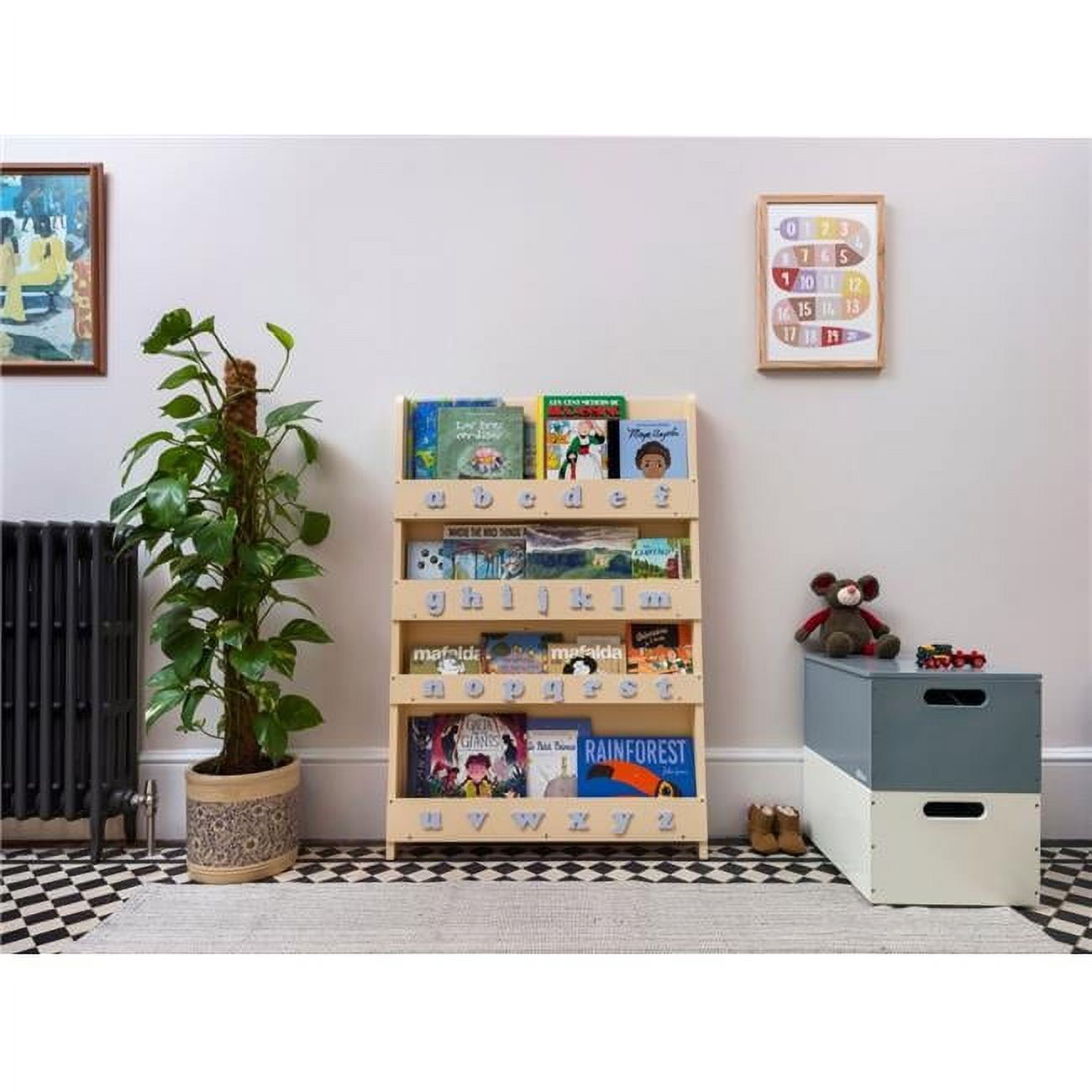 Tidy Books BC-LCBRB Barley Kids Bookshelf with Blue Dawn Alphabet ...