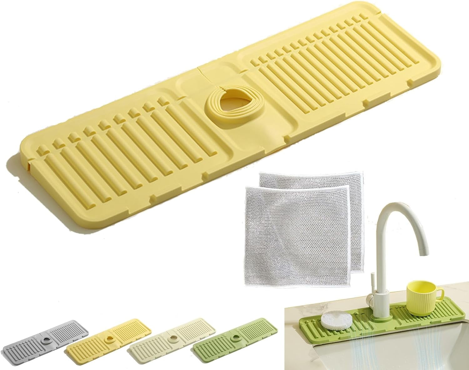 Tidy Splash Draining Mat, Tidy Splash Faucet Guard & Draining Mat ...
