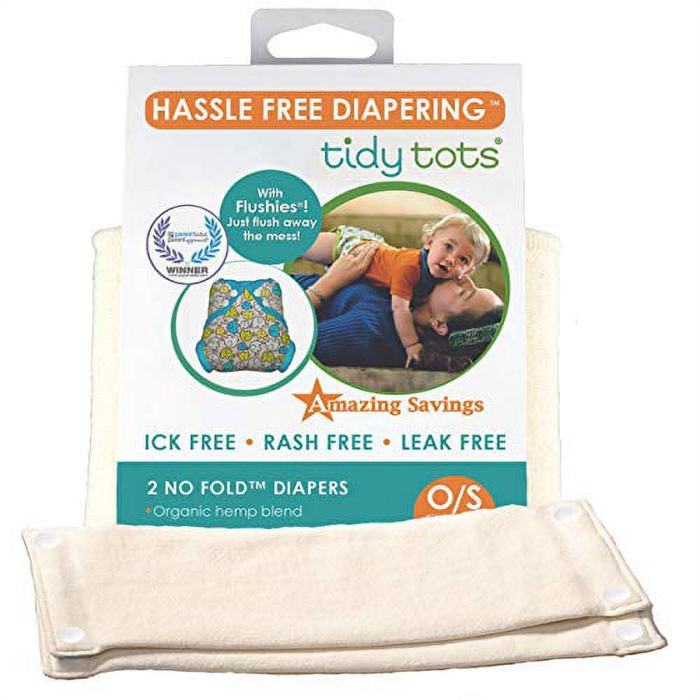 Tidy Tots Diapers Hassle Free 4-layer Organic Hemp No Fold Diaper 2 ...