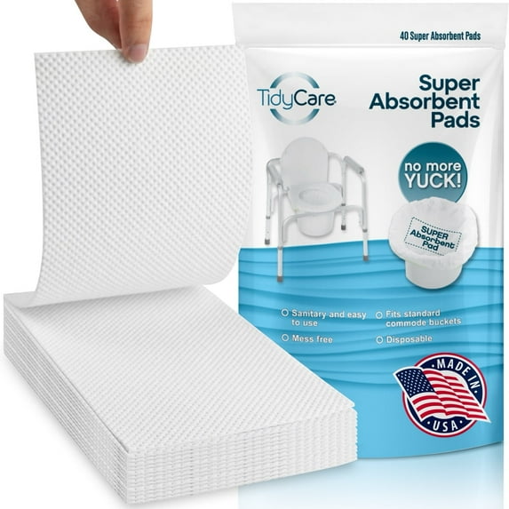 TidyCare Super Absorbent Disposable Pads, Portable Commode and Bedpan ...
