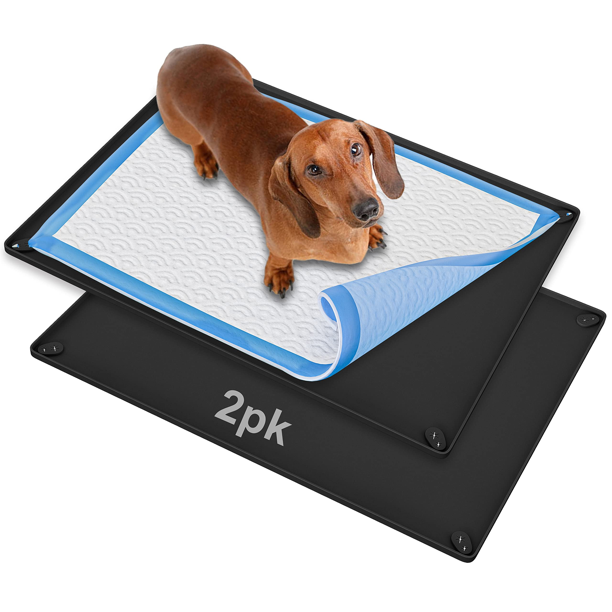 TidyFriend Pee Pad Holder Tray 30 SMRx 23 Inches with Corner Clips, 2 ...