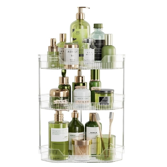 2-Tier Corner Bathroom Counter Organizer, Tool-Less Installation Vanity ...