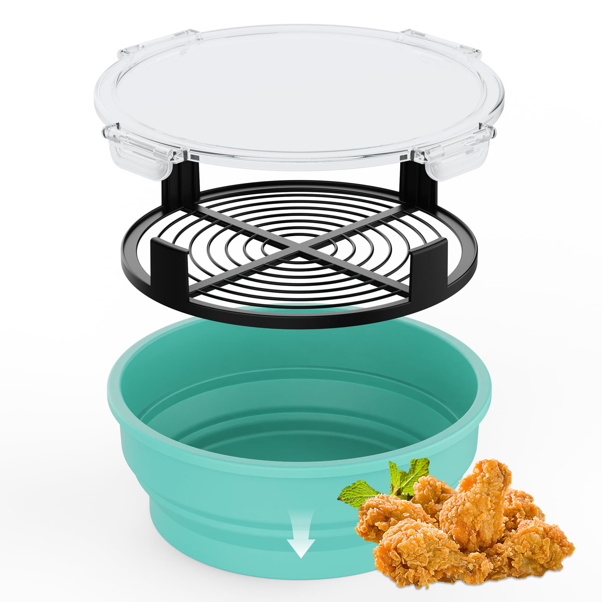 Tidymend Collapsible Batter Bowl, Mess Free Breading Shaker, Silicone ...