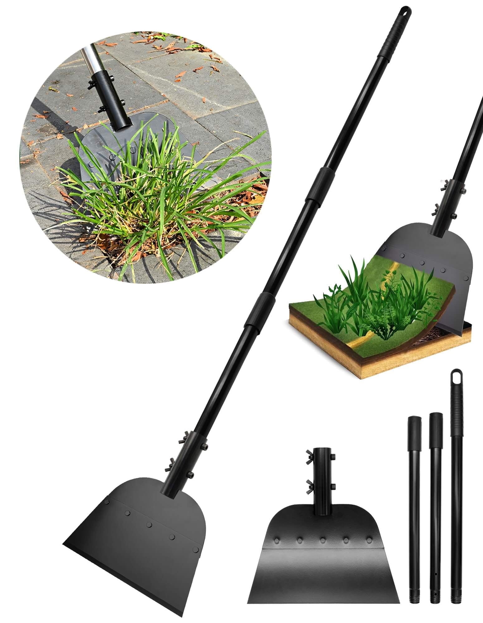 Tidymend Garden Flat Shovel, 54" Garden Cleaning Shovel, Heavy Duty ...