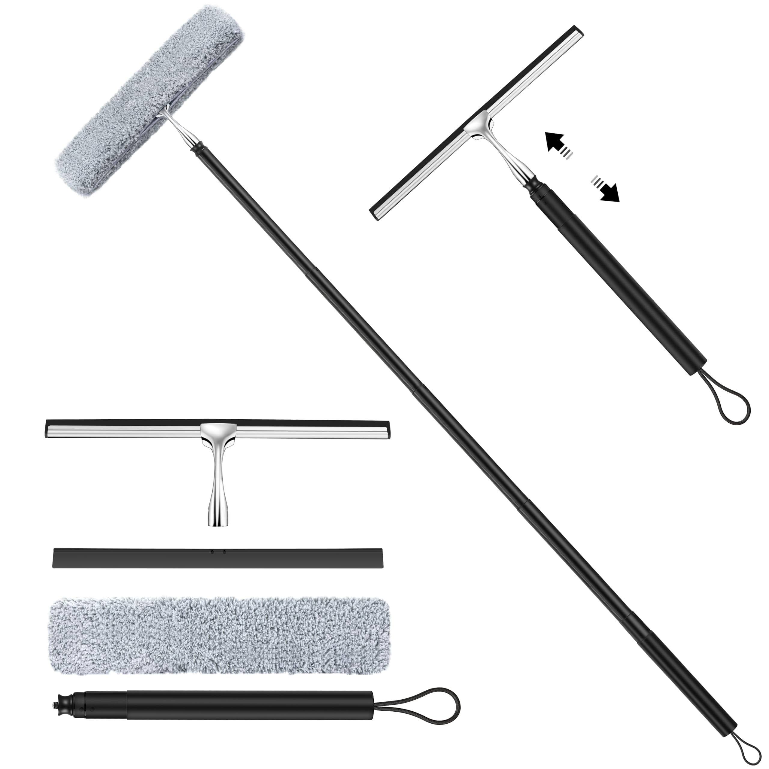 Tidymend Window Squeegee for Home, 2 in 1 Window Washing kit with ...