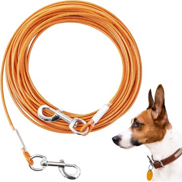 Heavy Duty Dog Tie Out Leash 25ft Durable Runner for Large Dogs Up to ...