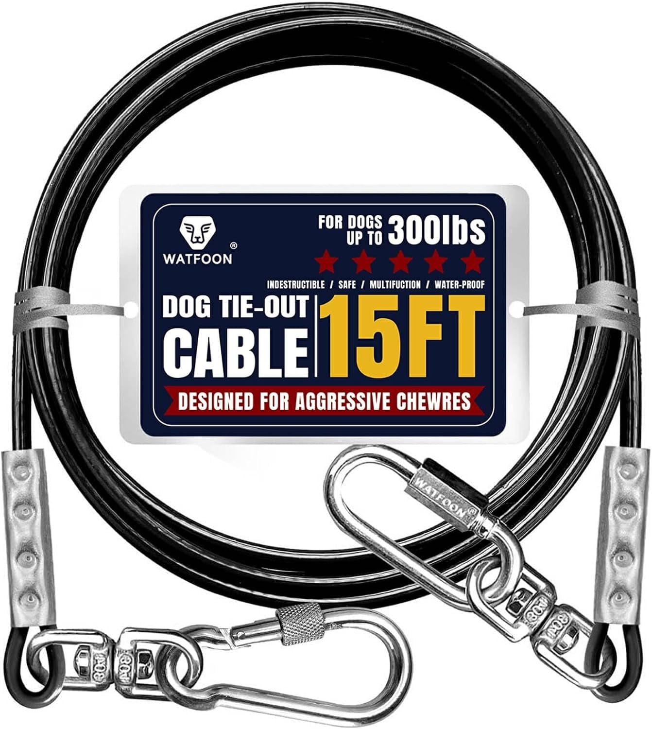 Tie Out Cable for Dogs Up to 300 lbs, 200ft Extra Strong 1000+Pound ...