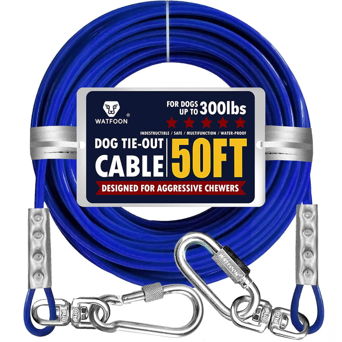 Tie Out Cable for YYF14 Dogs Up to 300lbs,100ft Extra Strong 1000lbs ...