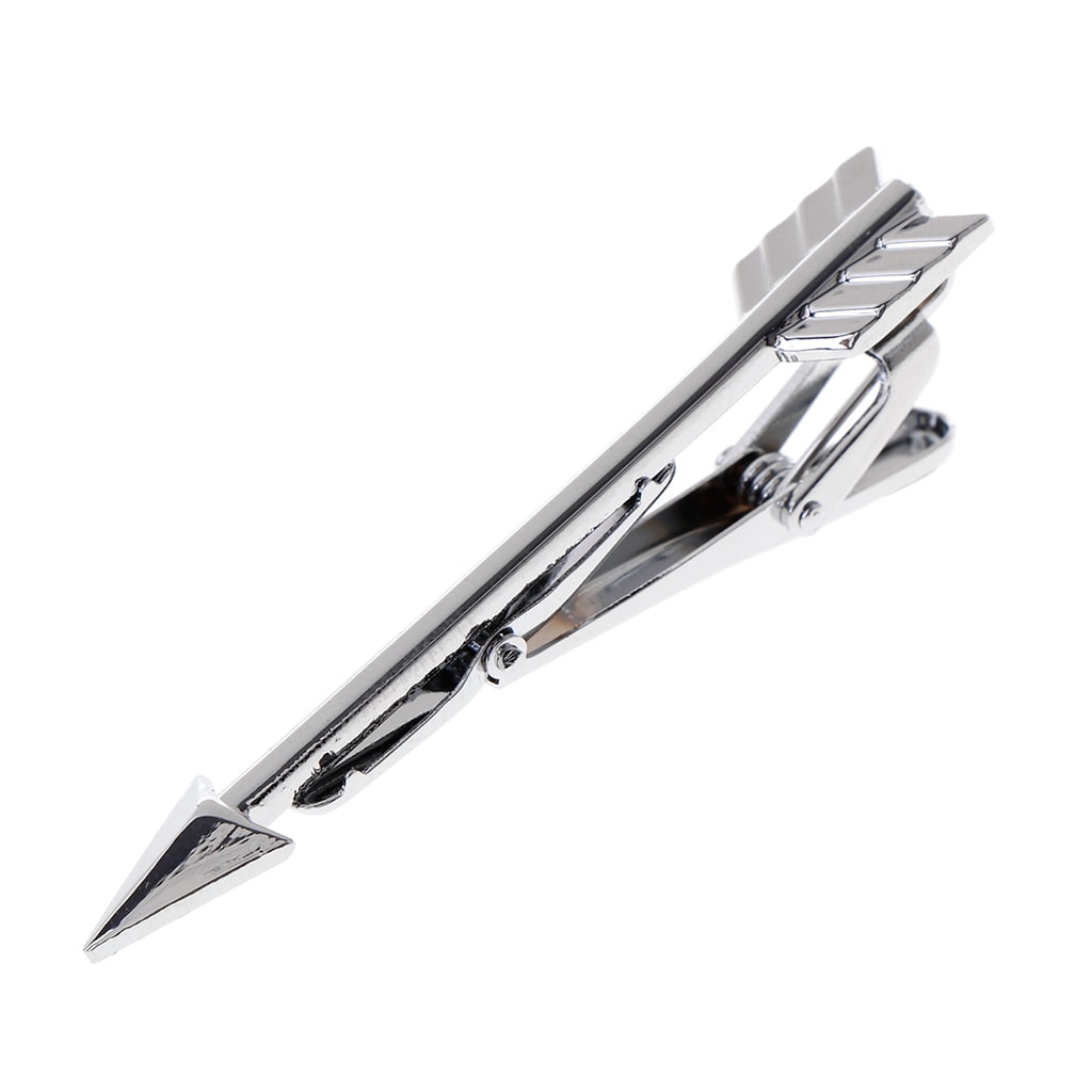 Tie Clips for Men Classic Clasp Pins Gold Silver Necktie Tie Bar Pinch ...