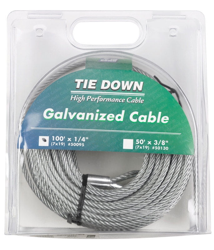 Tie Down Engineering Pre- Cut Galvanized Cable 1/4" 7 X 19 100 ...