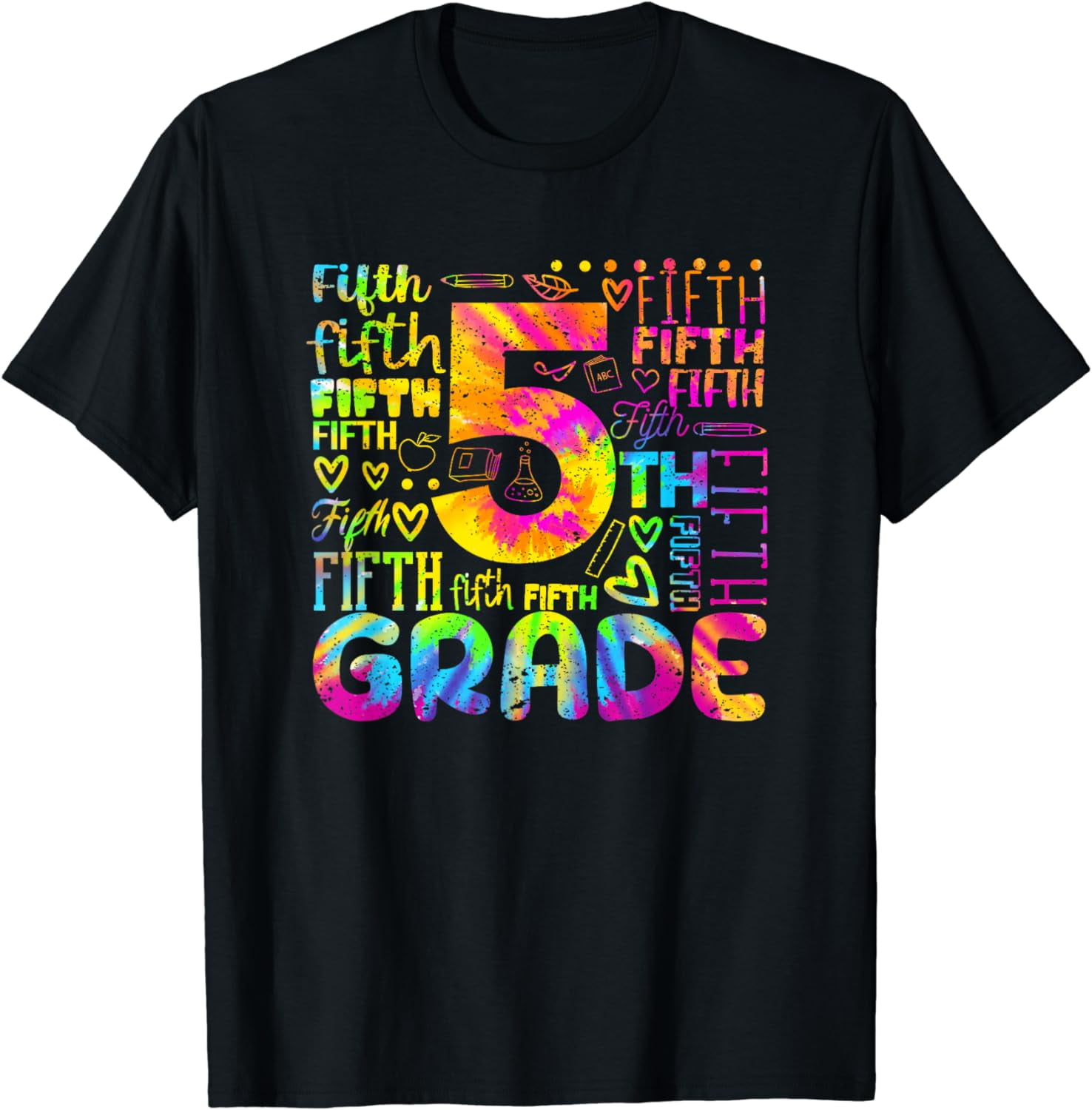 Tie Dye 5th Grade Typography Team Fifth Grade Teacher T-Shirt - Walmart.com
