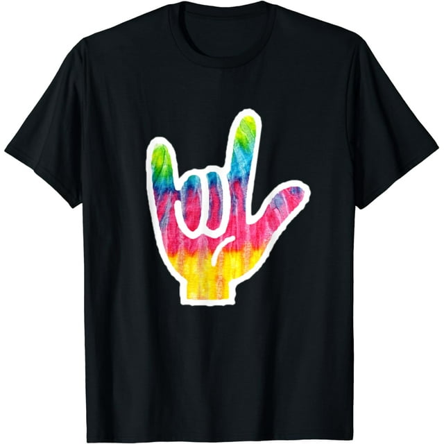 Tie Dye ASL Sign Language Hand Symbol Kids Gift I Love You T-Shirt ...