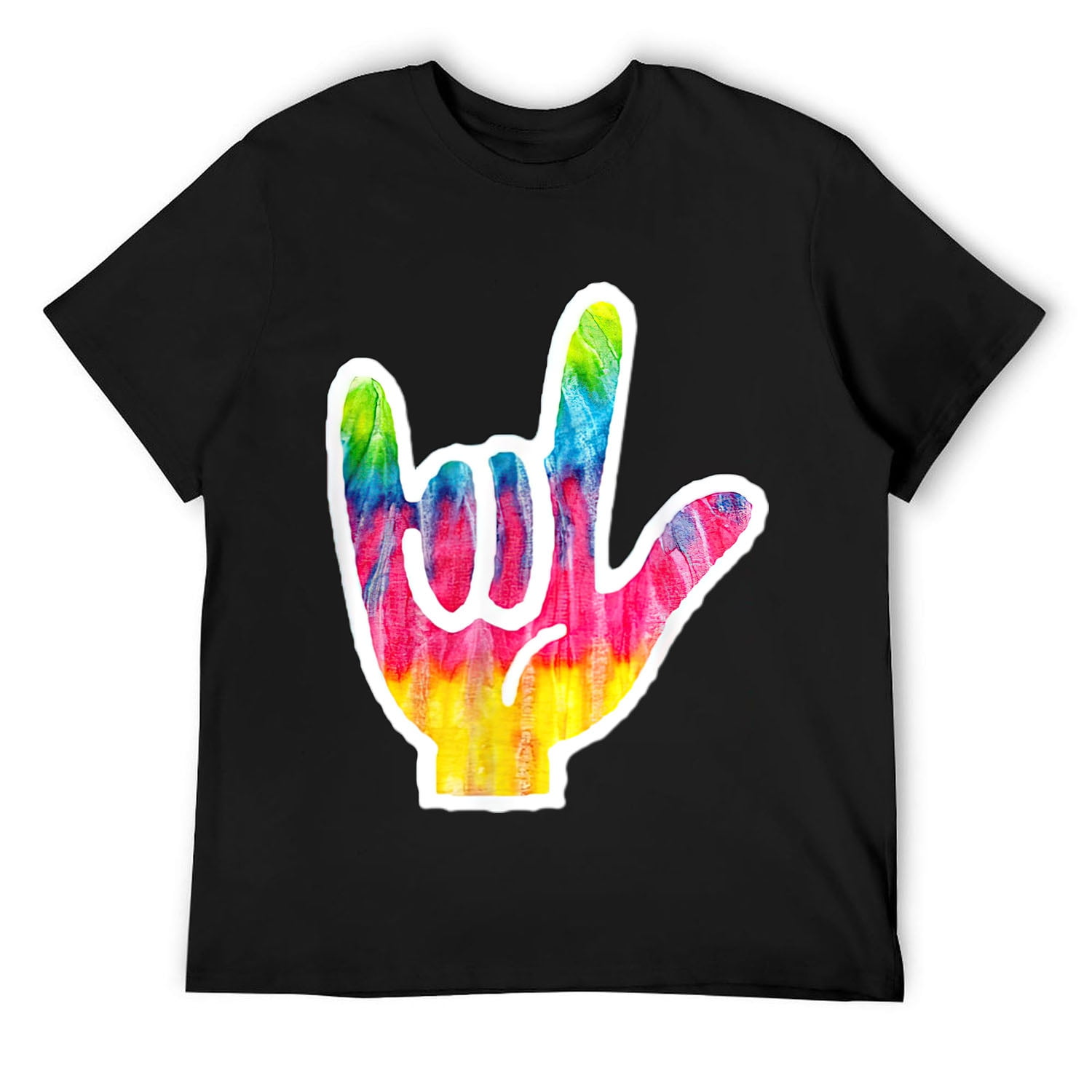 Tie Dye ASL Sign Language Hand Symbol Kids Gift I Love You T-Shirt ...