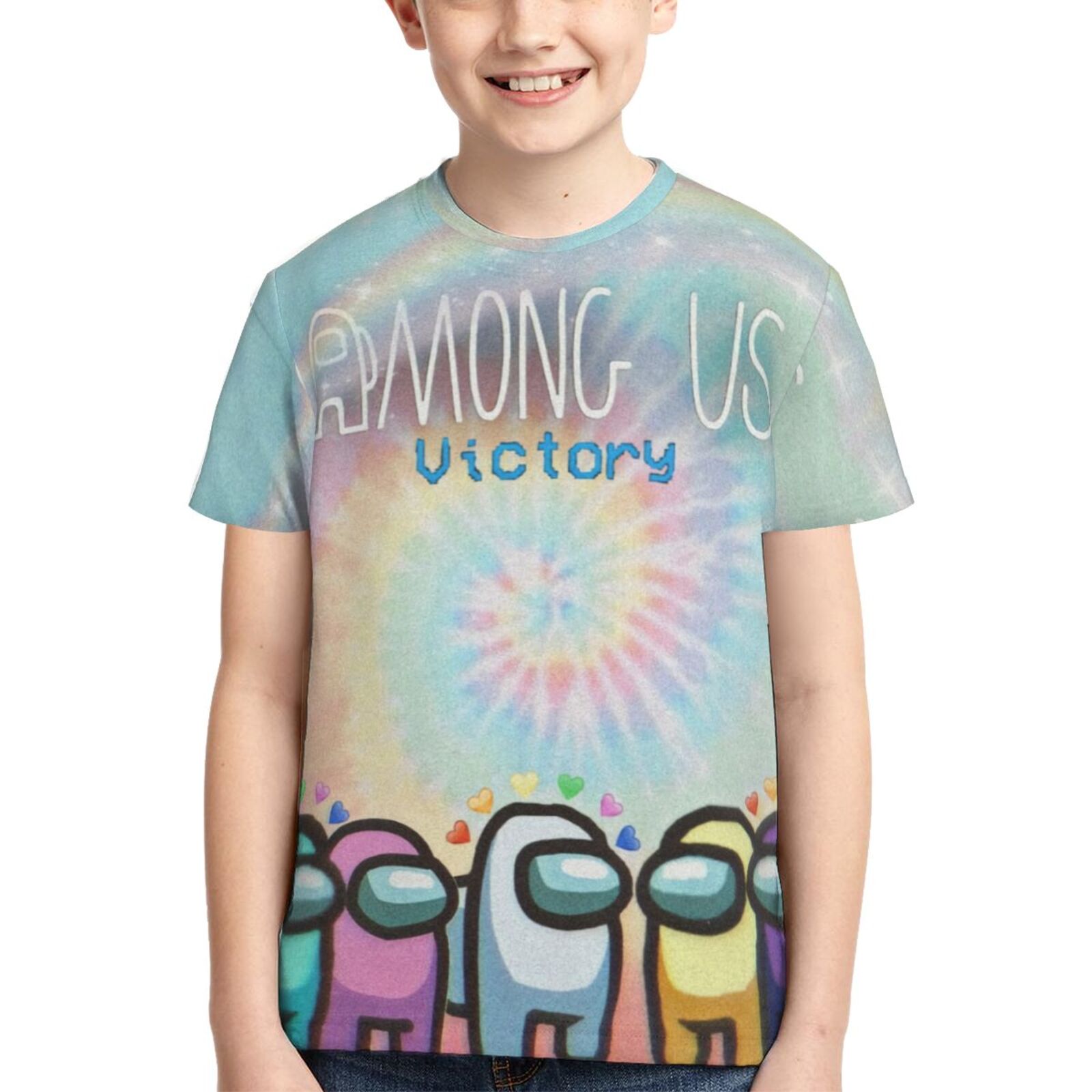 Tie-Dye Among-Us Imposter Crewmate T Shirt - Cotton Short Sleeve ...