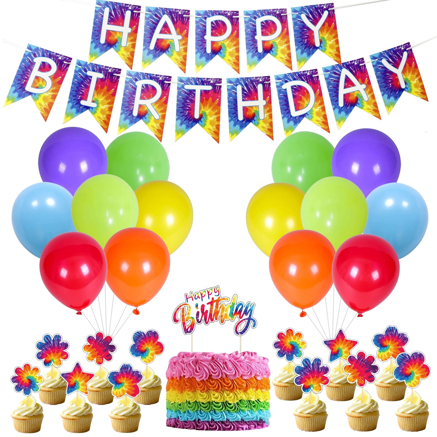 Tie Dye Birthday Party Decorations, Tie Dye Birthday Party Supplies ...