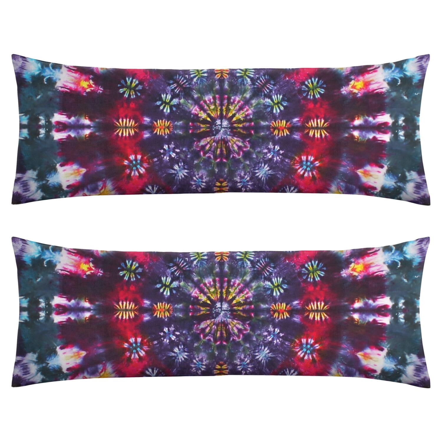 Tie Dye Body Pillow Cover 20x54 - Rainbow Watercolor Abstract Vintage ...