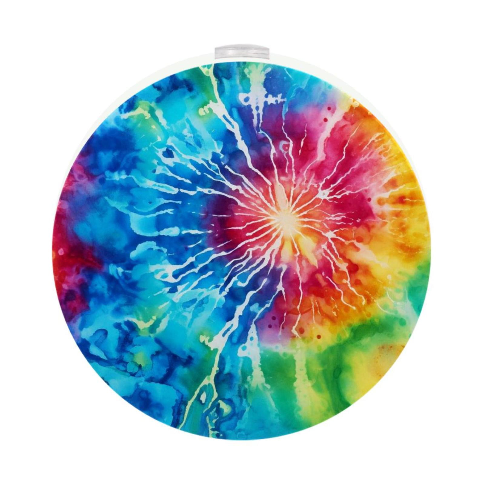 Tie Dye Bright and Compact LED Round Night Light - Set of 2, Energy ...