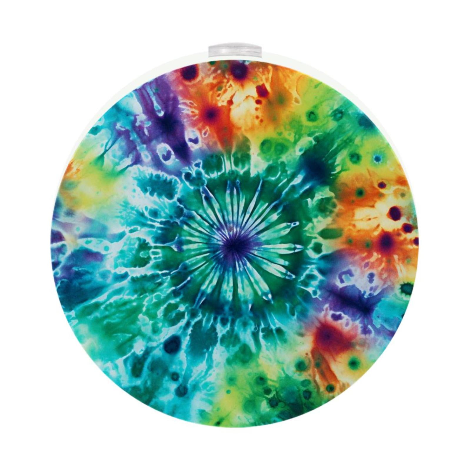 Tie Dye Bright and Compact LED Round Night Light - Set of 2, Energy ...
