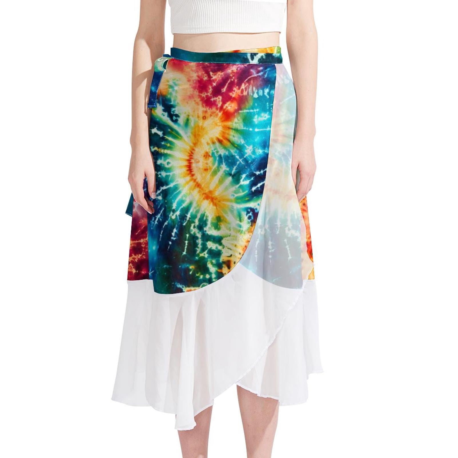 Tie Dye Chic Chiffon Women's Beach Dresses and Skirts for Sunny Days by the Shore - Walmart.com