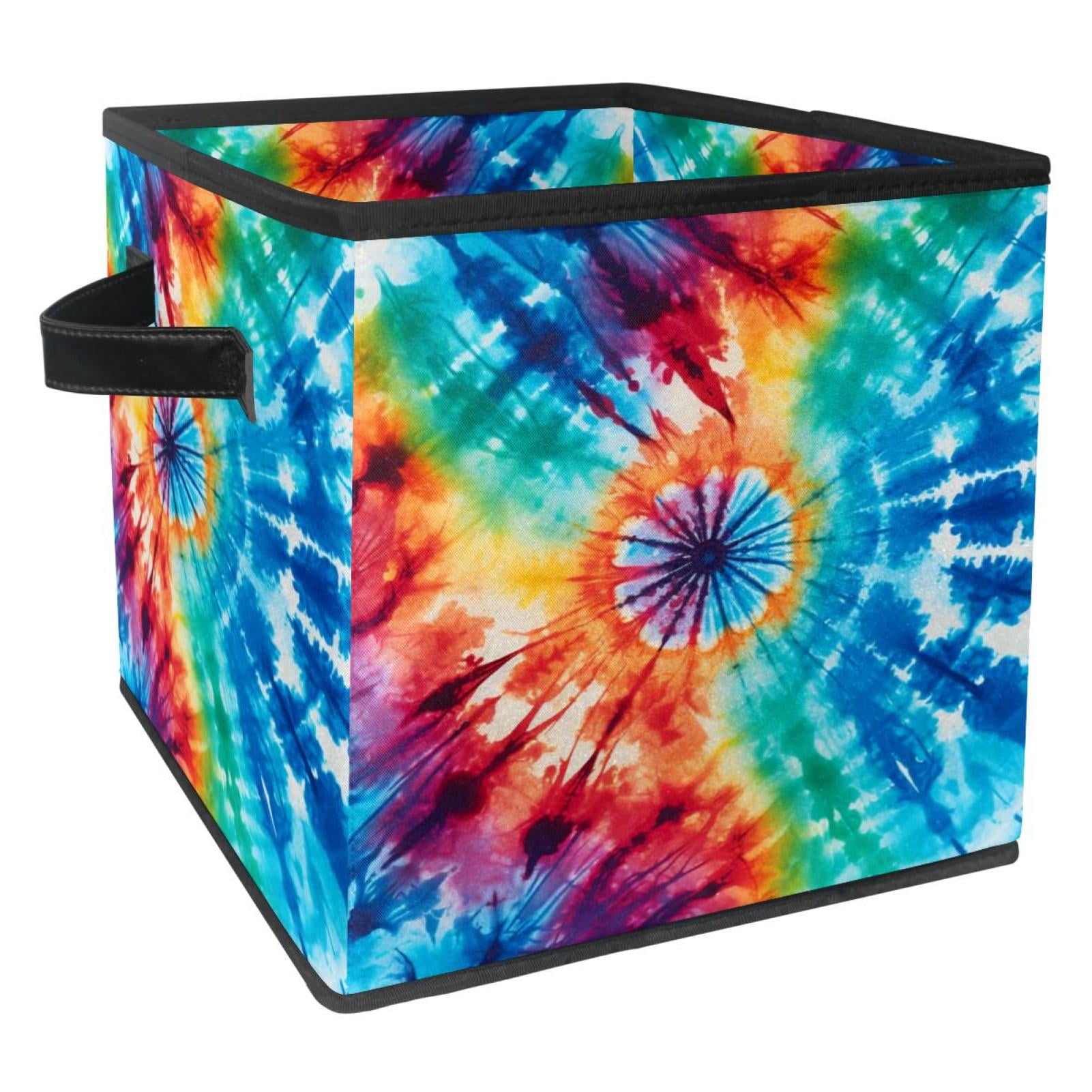 Tie Dye Collapsible Storage Cubes, Cube Organizer Bins with Handle, 10. ...